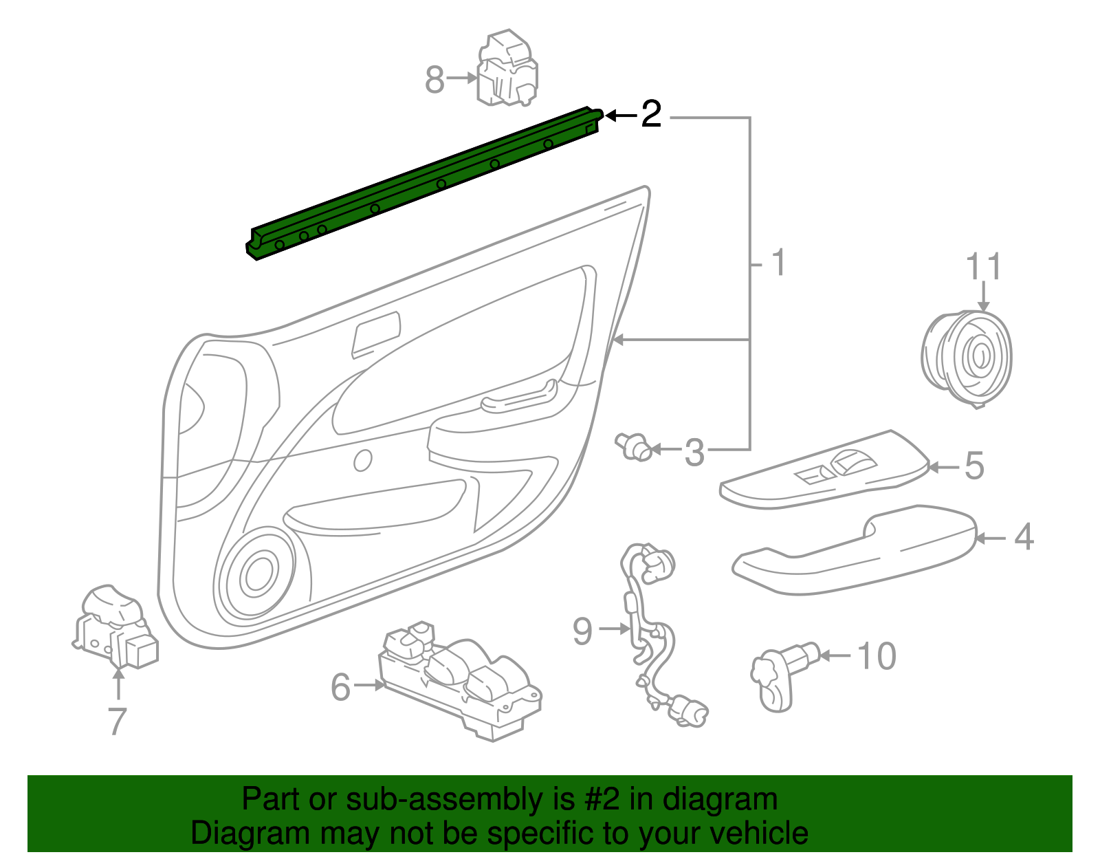 1998-2002 Toyota Corolla Weatherstrip 68171-02070 | OEM Parts Online