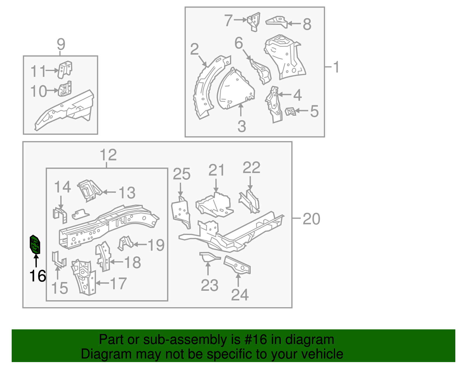 2019-2025 GM Driver Side Frame Rail End 84461489 | Capital Chevy Parts