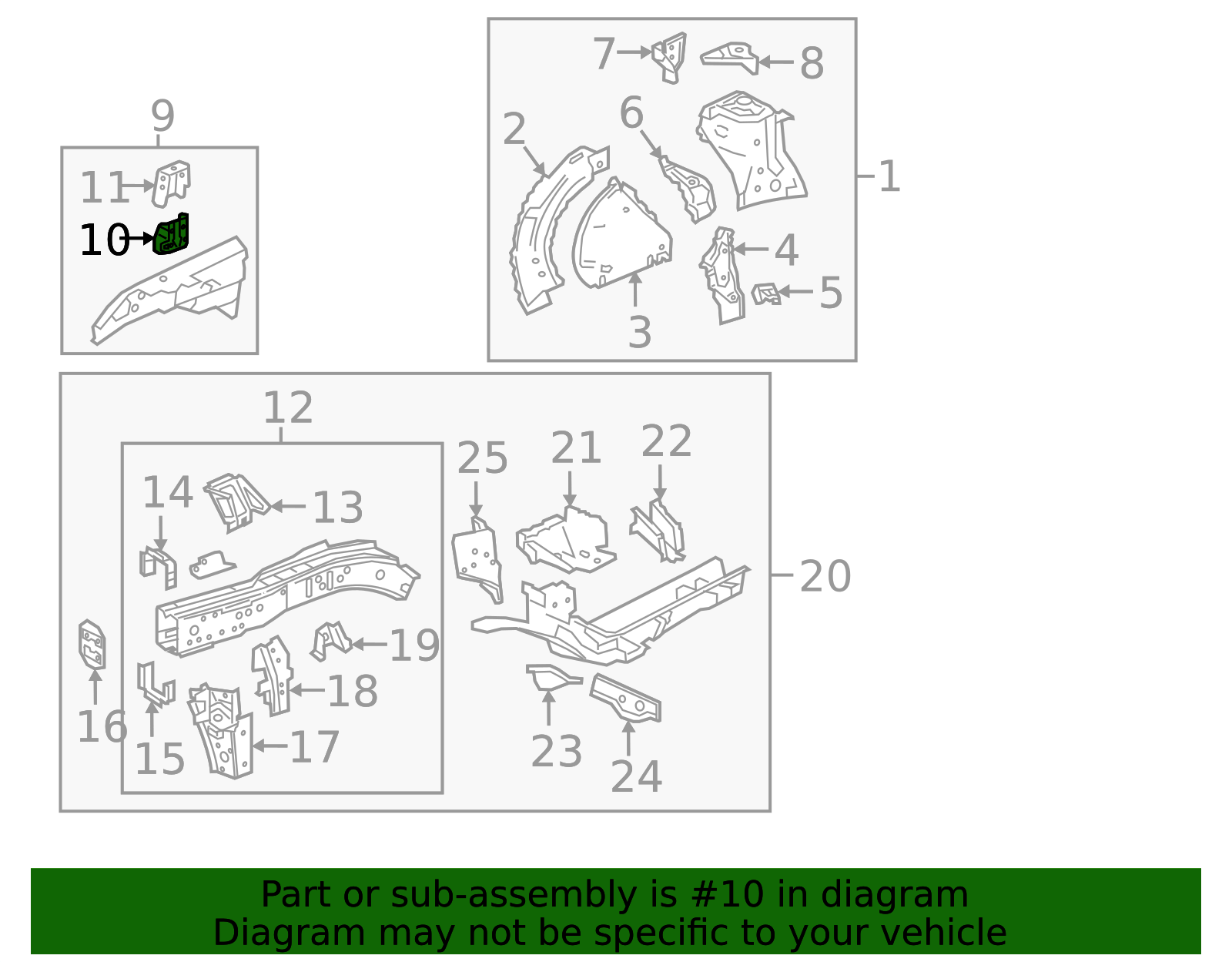 2018-2024 Chevrolet Body Side Front Fender Upper Front Bracket 23208393 ...