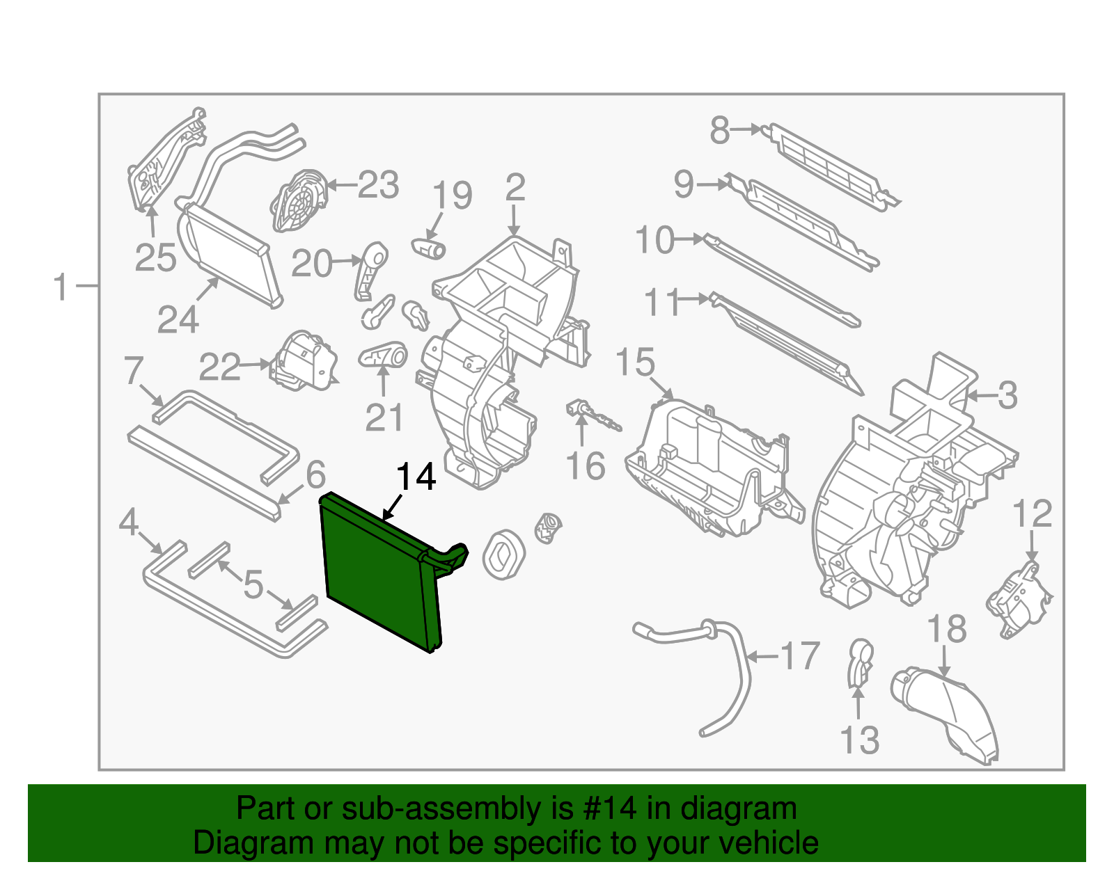 97139-1M000 - Evaporator Core 2010-2012 Kia | Genuine Kia Parts ...