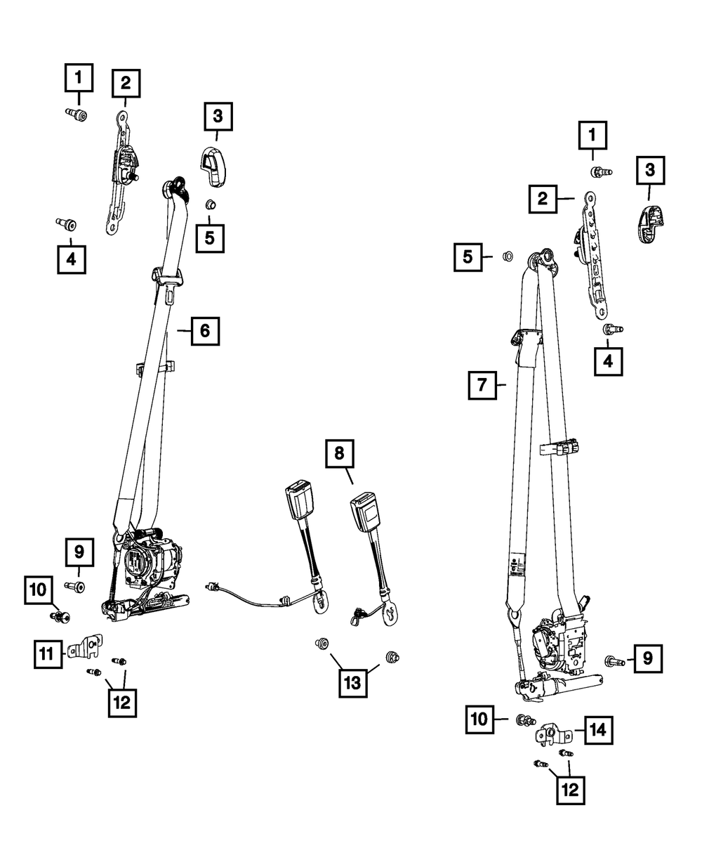 6AG80TX7AB - Seat Belt Turning Loop Adjuster The Official Mopar eStore