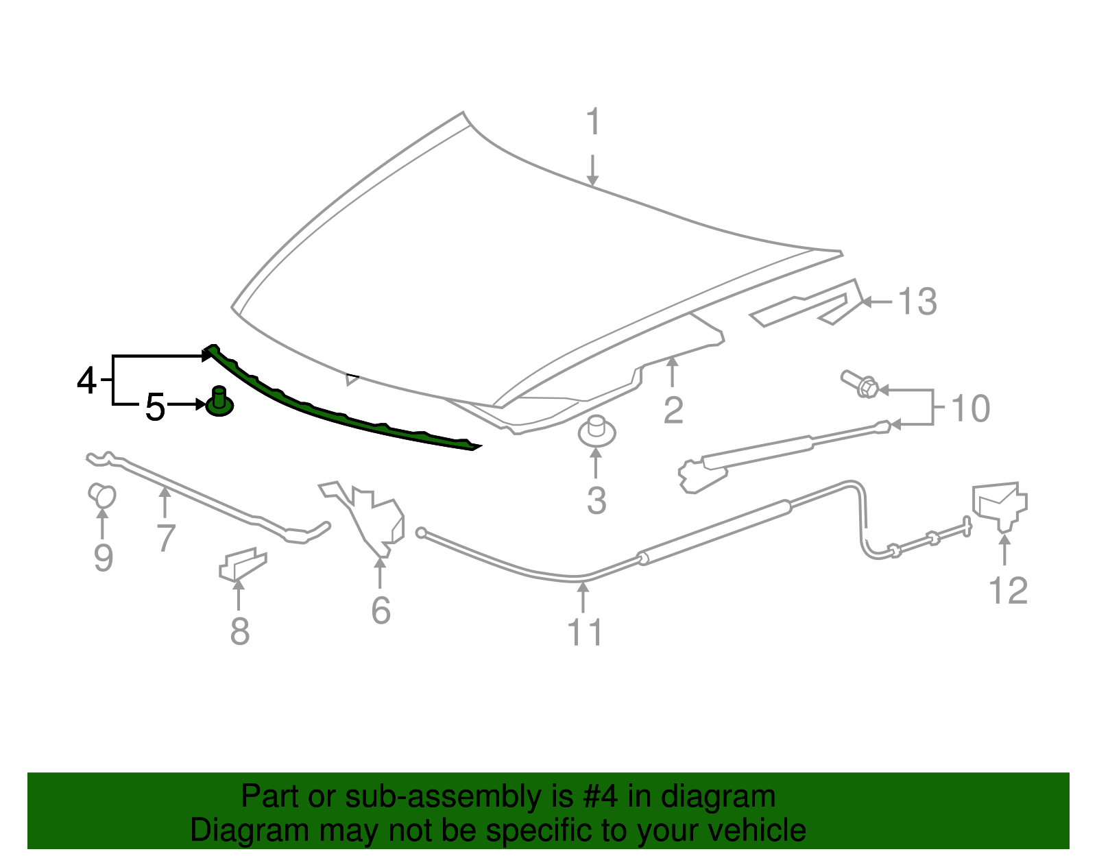 74148-TE0-A00 - 2008-2012 Honda Accord - Rubber Hood Seal | Honda Car ...