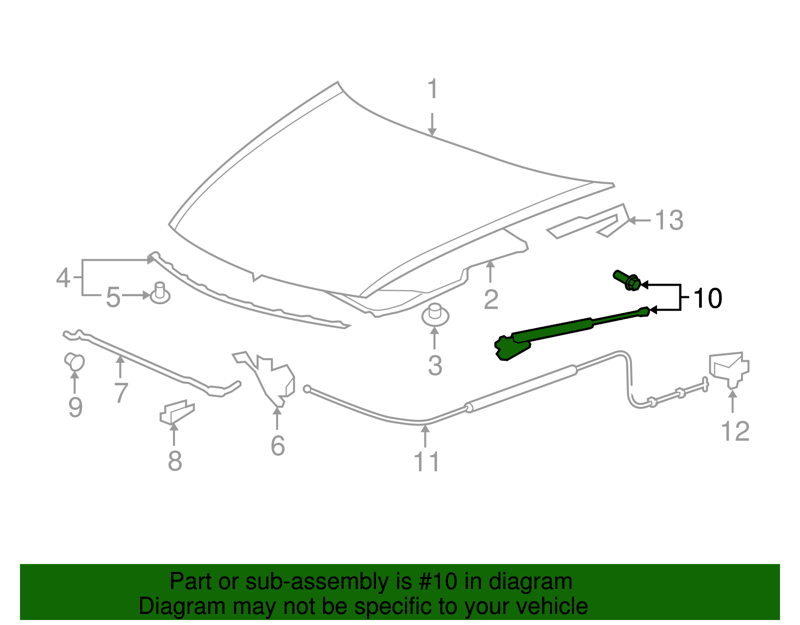 74145-TA1-305 - High-Quality Hood Lift Support for 2008-2012 Honda ...