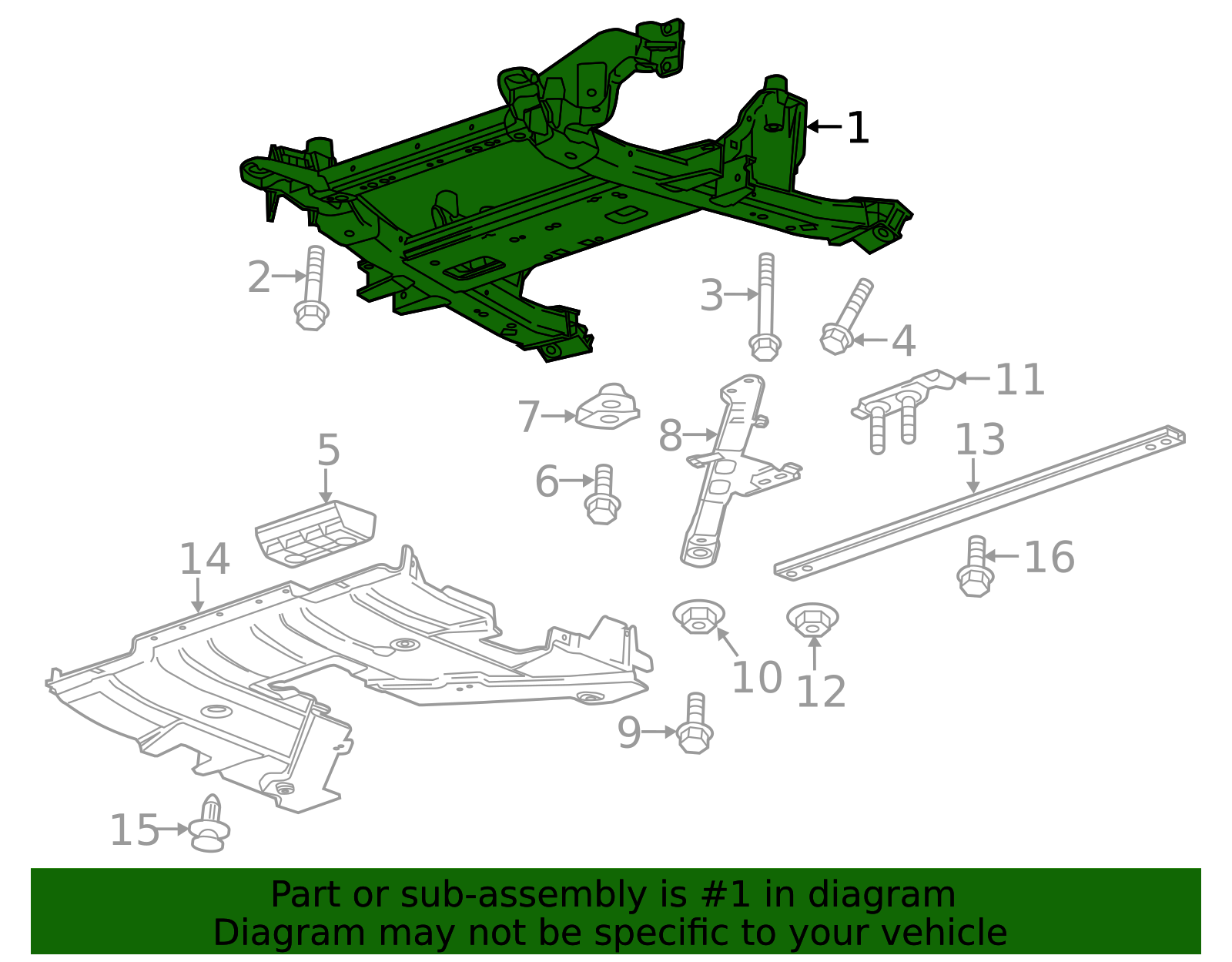 2020-2025 Cadillac CT5 Drivetrain and Front Suspension Cradle 84779052 ...