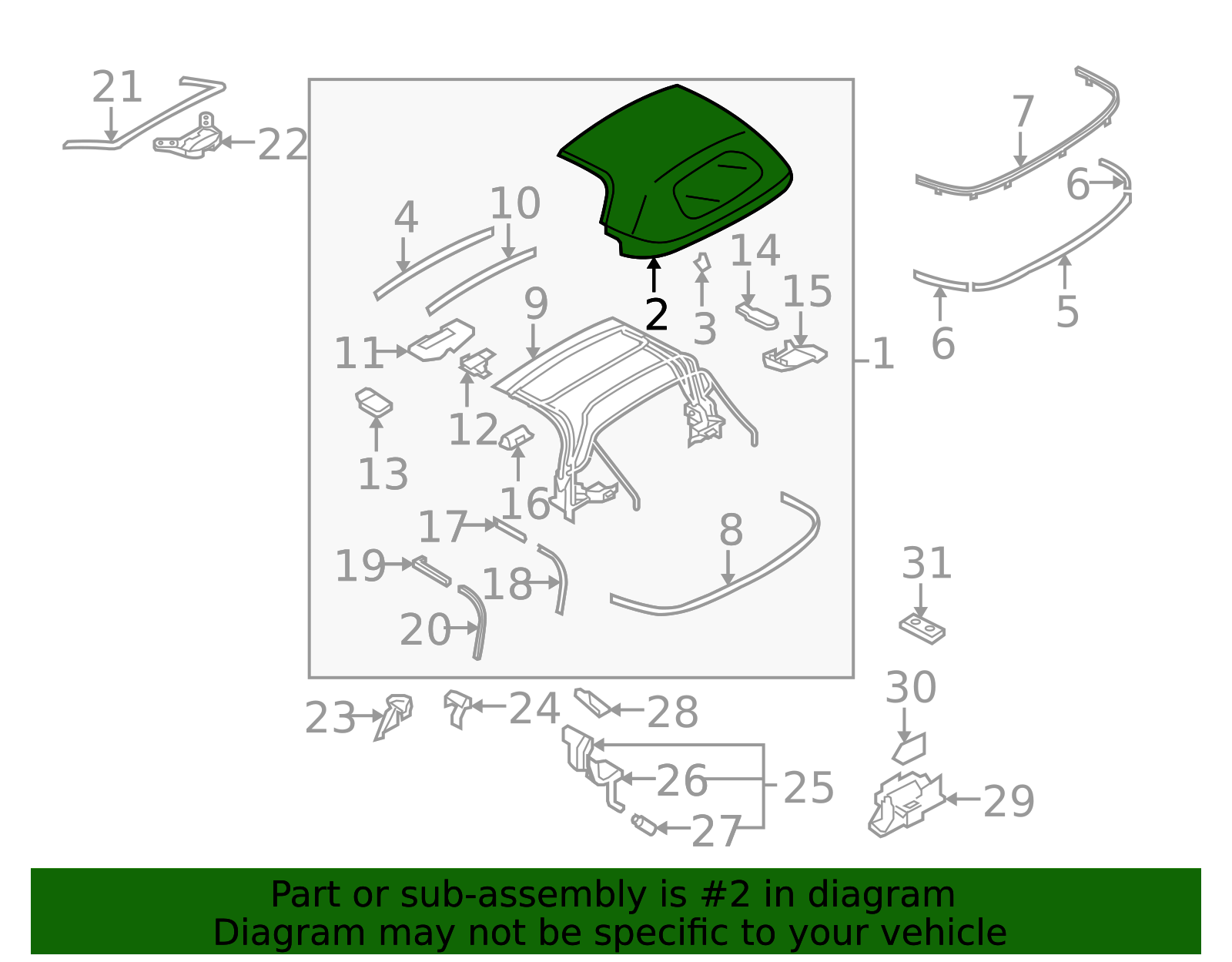 2006-2015 Mazda MX-5 Miata Convertible Top NE51-R1-210T-02 | OEM Parts ...