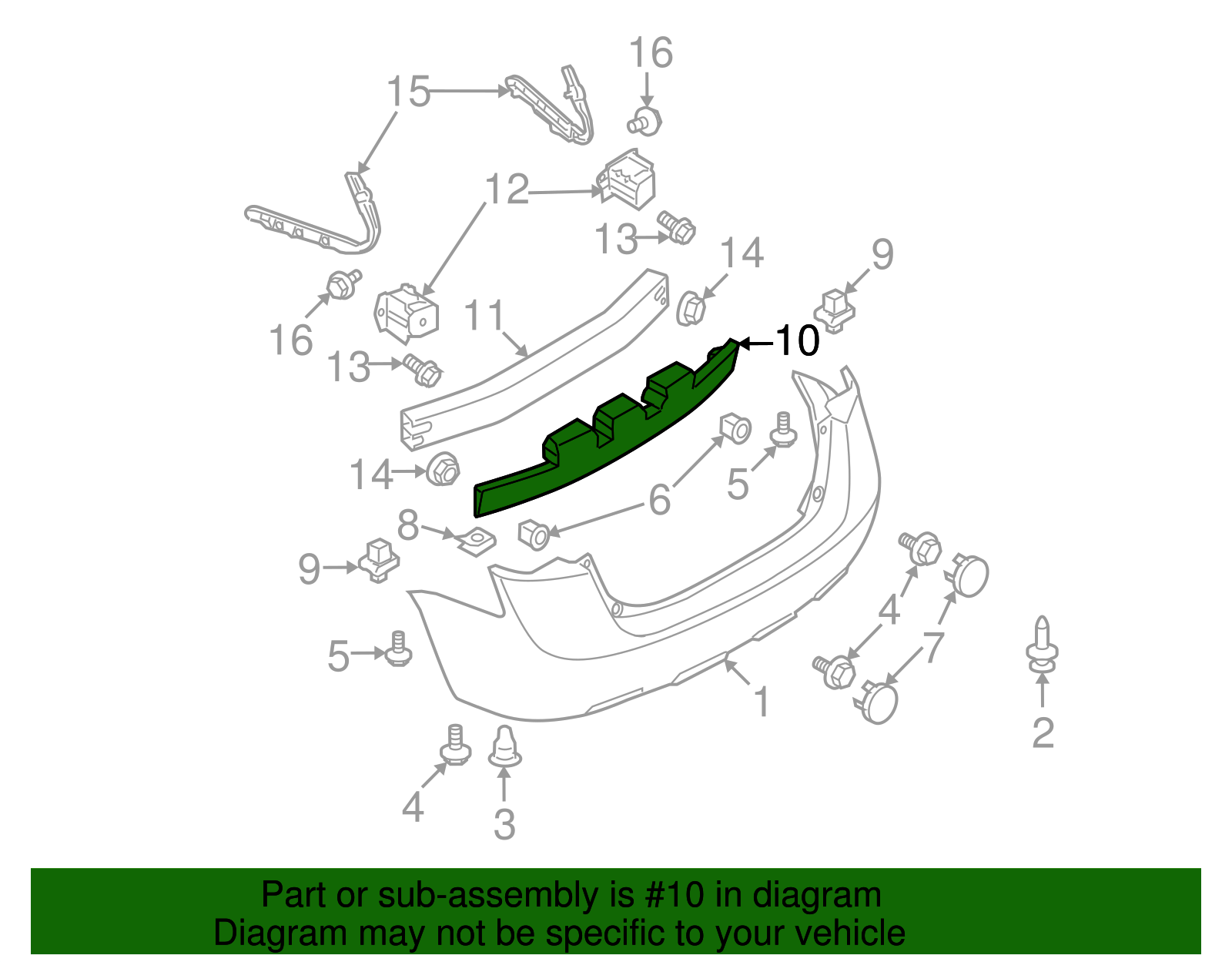 2011-2015 Nissan Energy Absorber 85090-JM00A | Nissan Parts Store