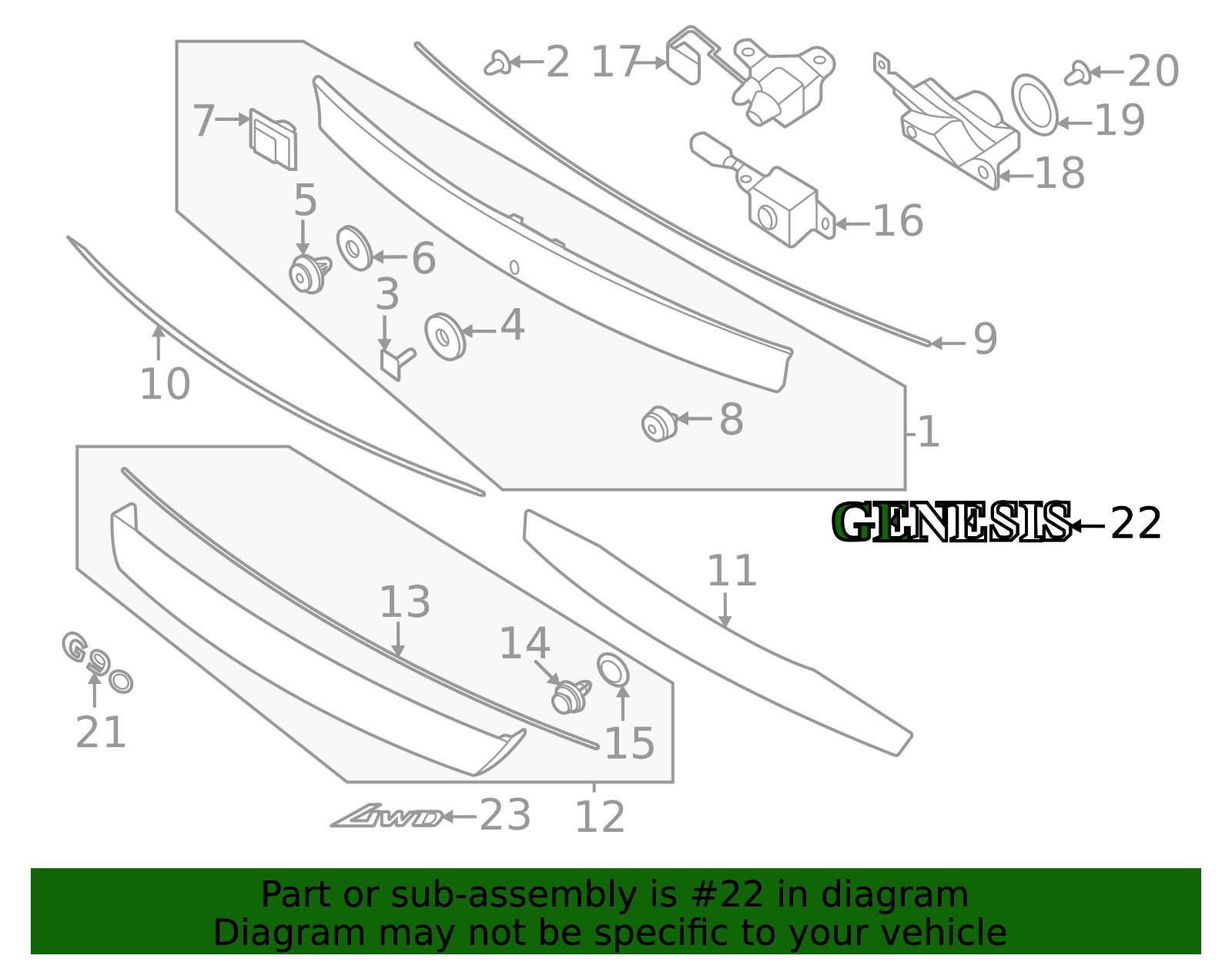 2023-2025 Genesis G90 Nameplate 86311-T4000 | MotorMotor