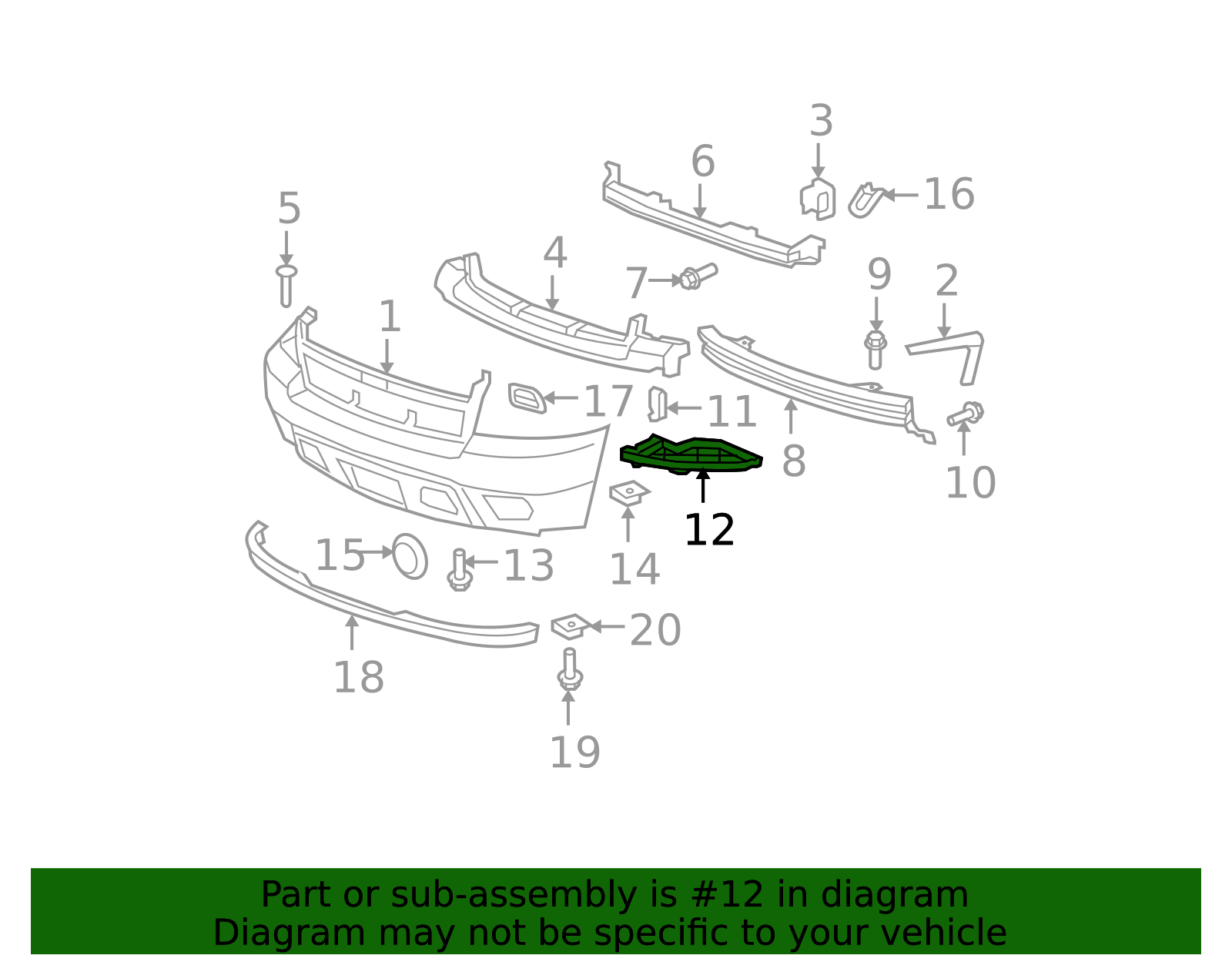 2007-2014 Chevrolet Front Driver Side Bumper Front Outer Filler ...