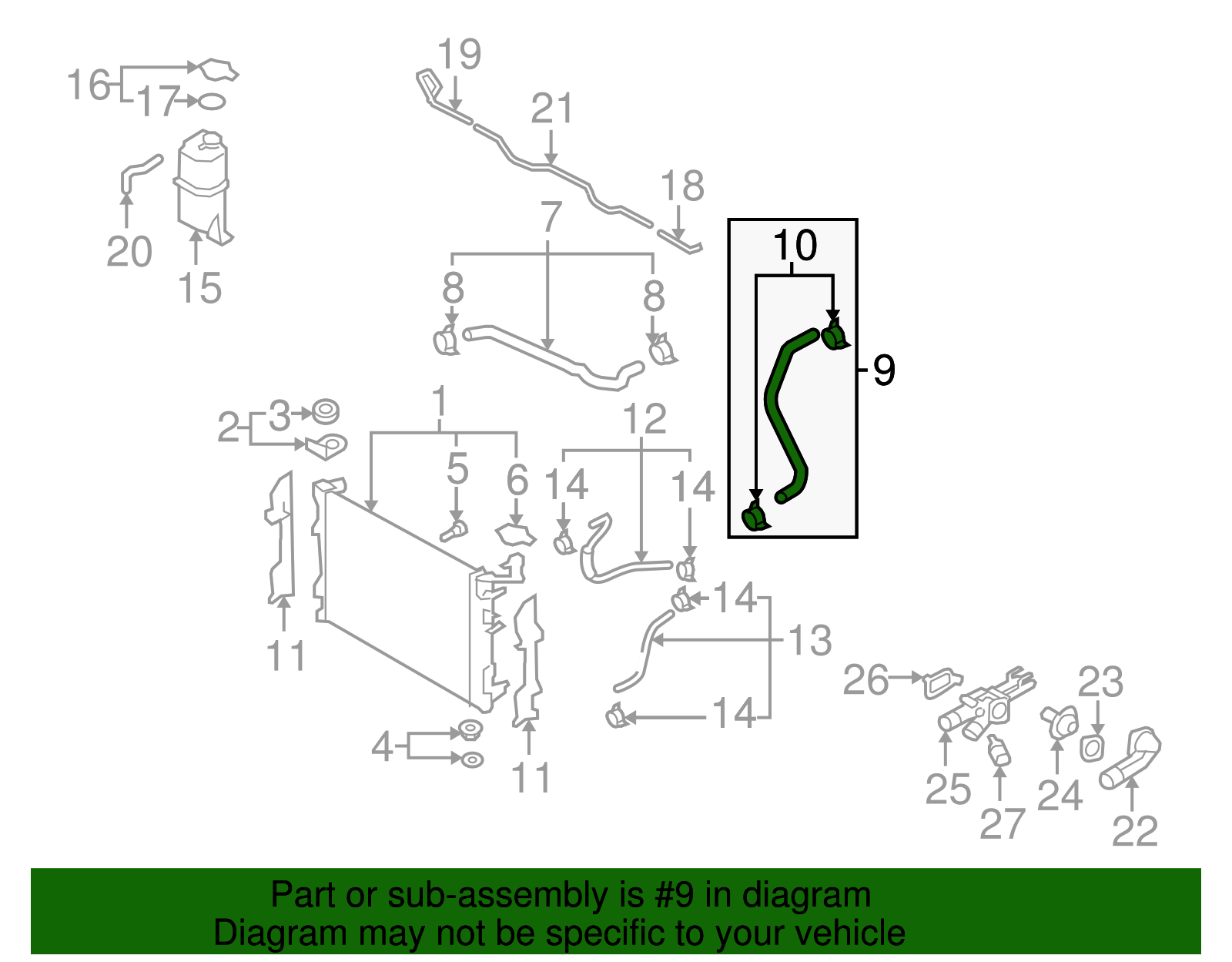 2006-2012 Hyundai Elantra Lower Hose 25415-2H100 | OEM Parts Online