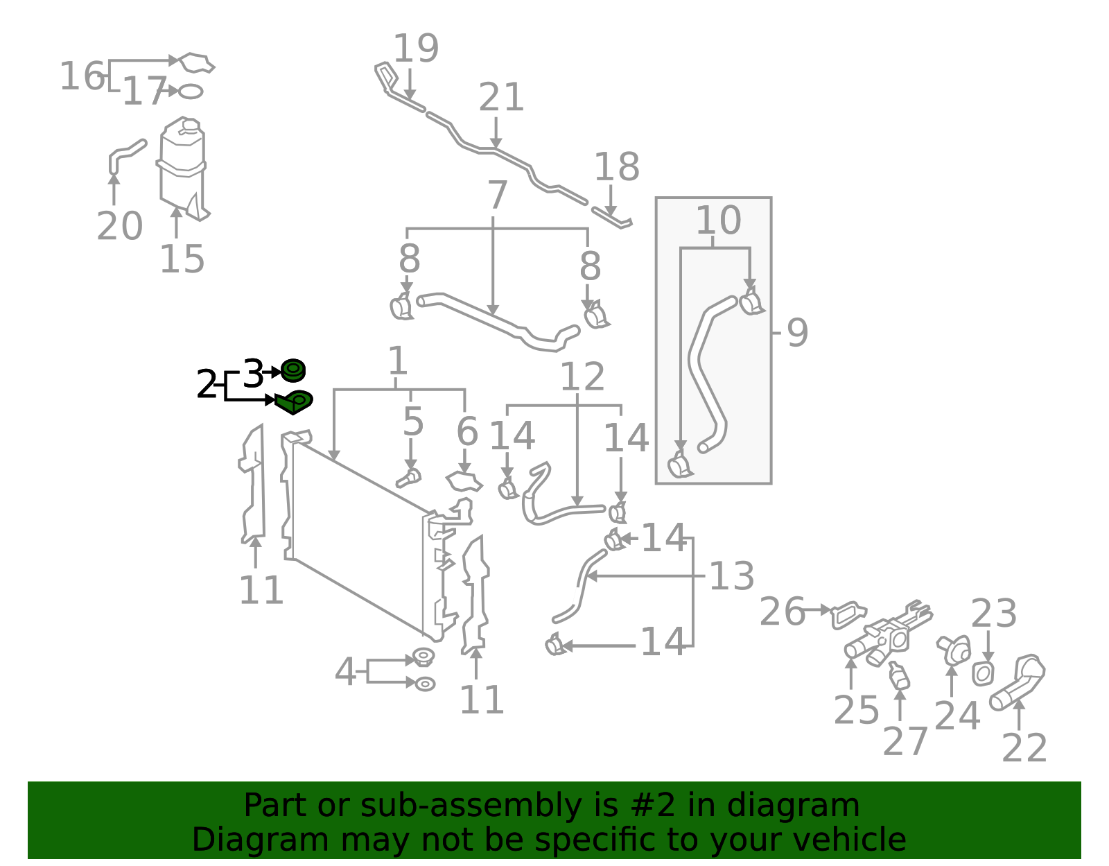 2007-2010 Hyundai Elantra Radiator Assembly Upper Bracket 25333-2H000 ...