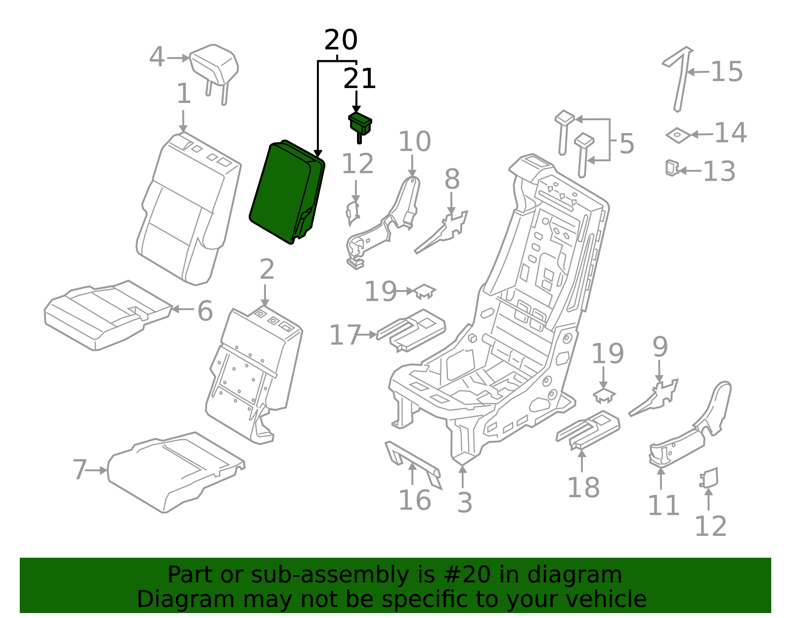 2020-2024 Lincoln Aviator | Armrest | MC5Z-7867112-CB | Walls' Ford Parts