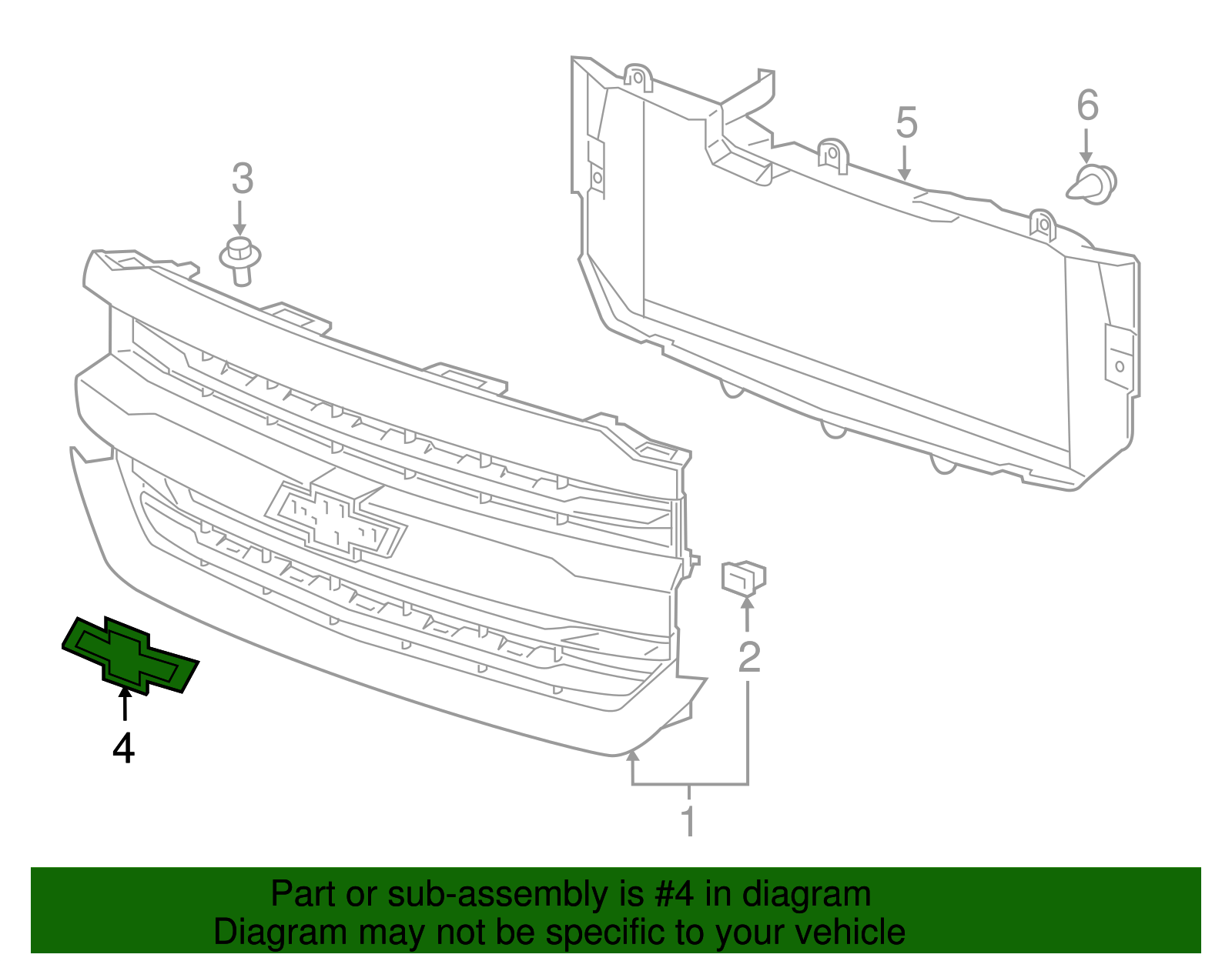 2016-2019 Chevrolet Gold Front Grille Bowtie Emblem with Chrome Outline ...