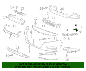 71193-TVA-A01 - Spacer R Front Bumper Side - 2018-2020 Honda Accord ...