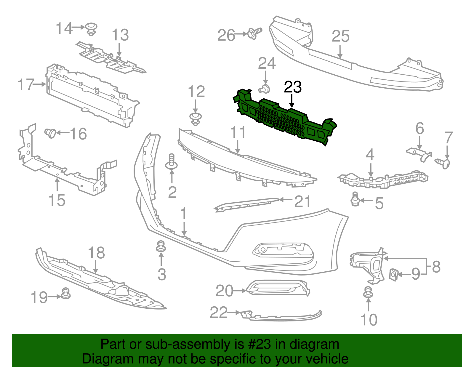 71311-TVA-A00 - 2018-2020 Honda Accord - Cover Front Bumper Beam ...