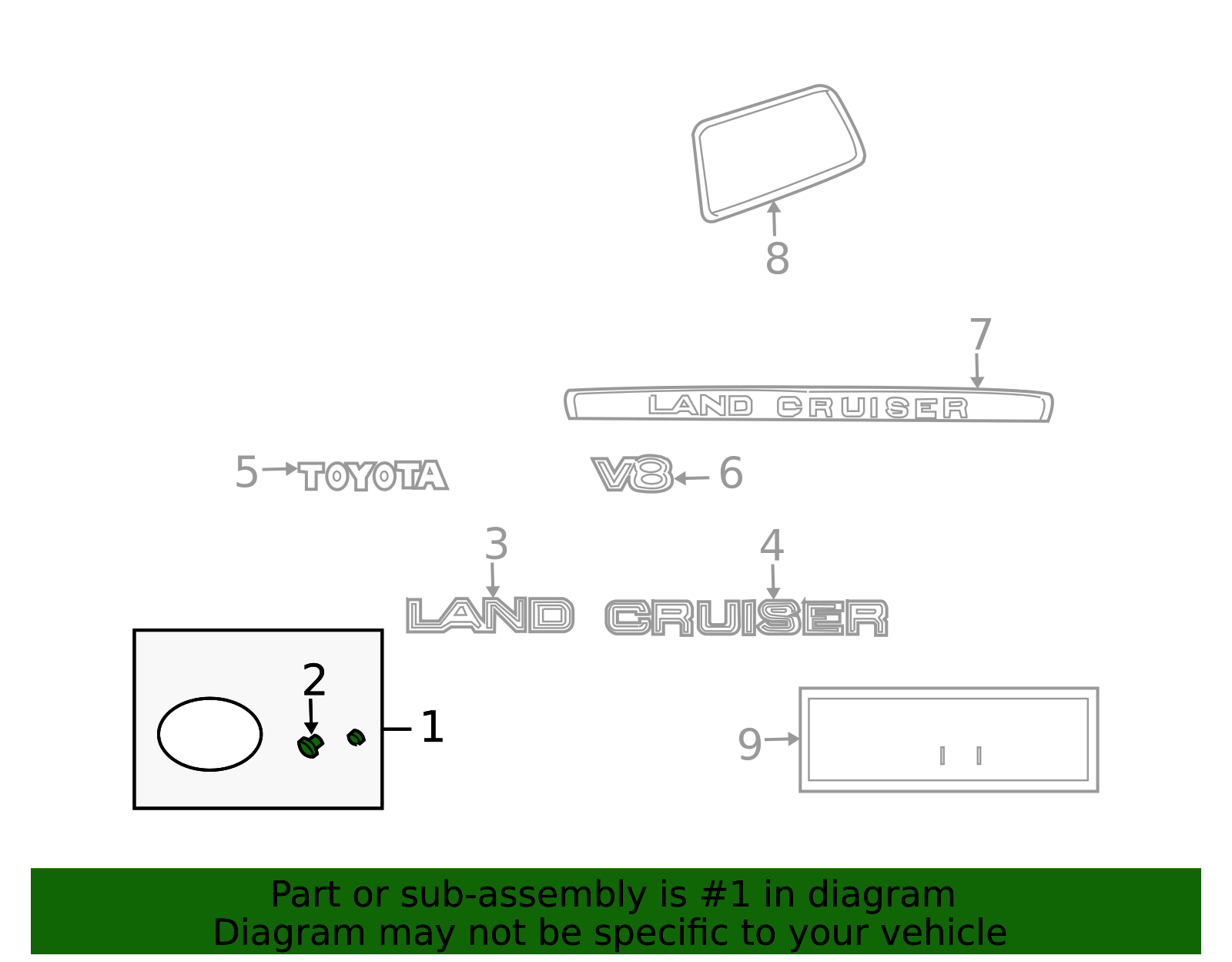 1998-2007 Toyota Land Cruiser Emblem 75471-24131 | MotorMotor