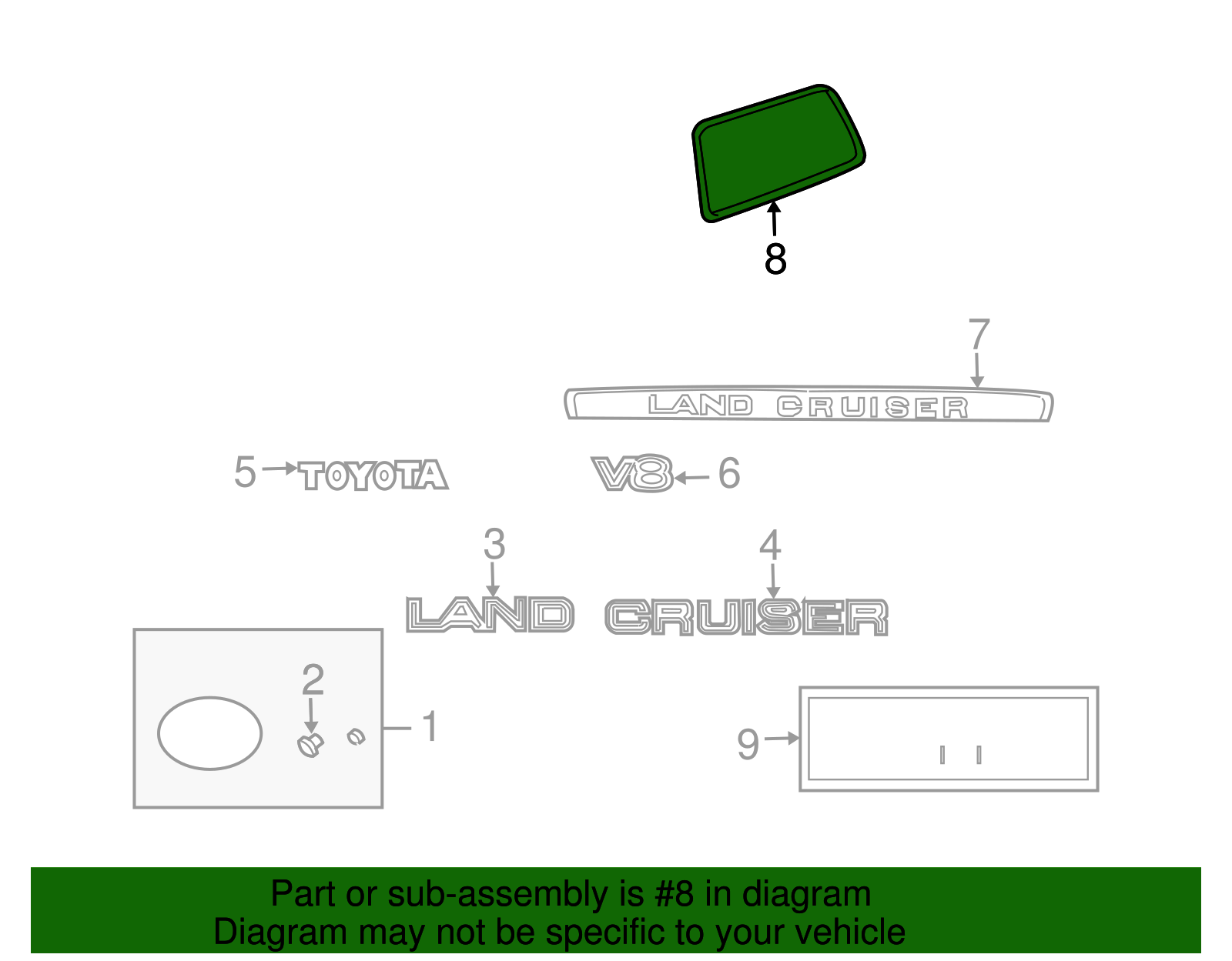 1998-2007 Toyota Land Cruiser Window Molding 75573-60030 | Toyota Parts ...