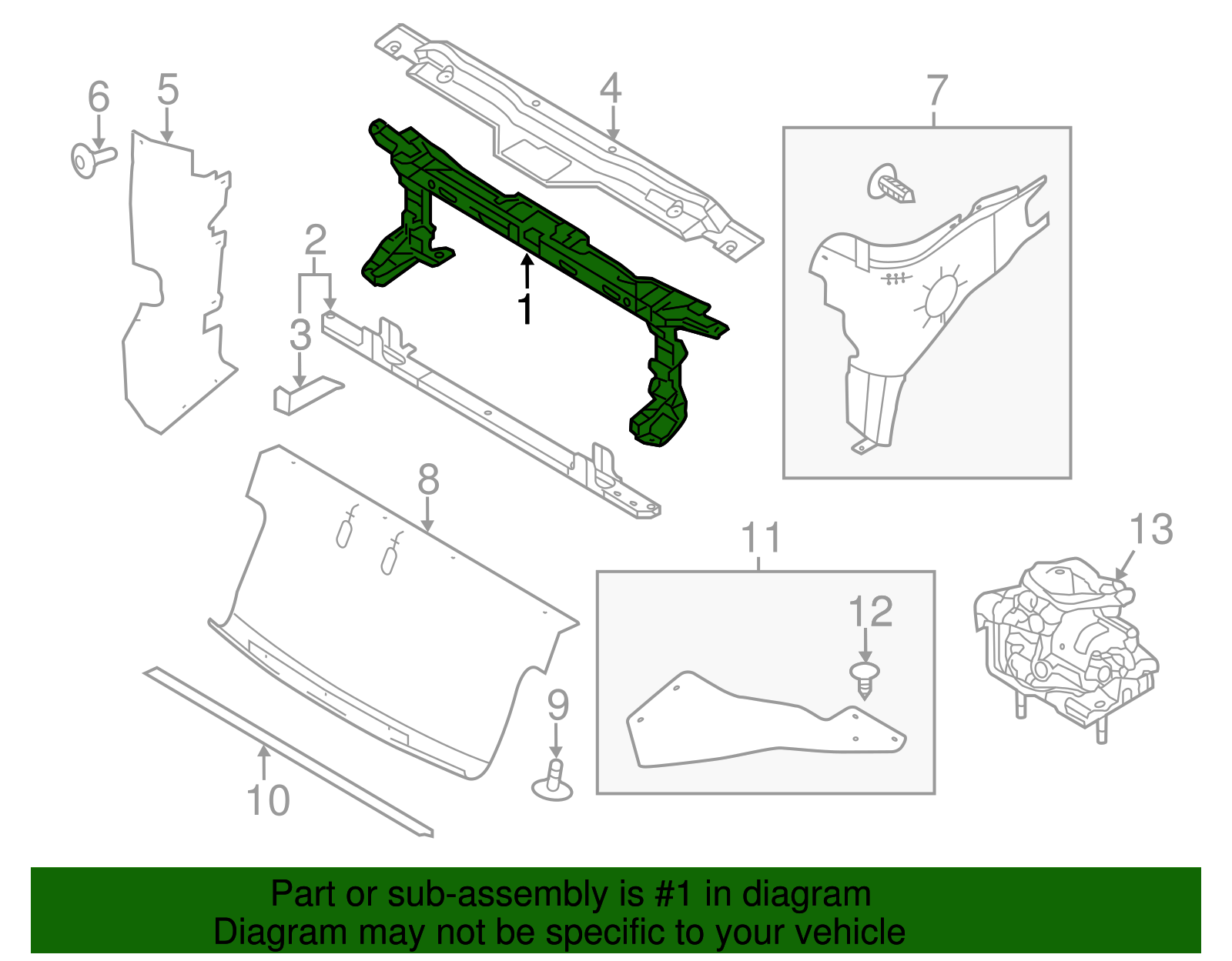 2009-2014 Ford F-150 | Radiator Support | 9L3Z-16138-B | Walls' Ford Parts