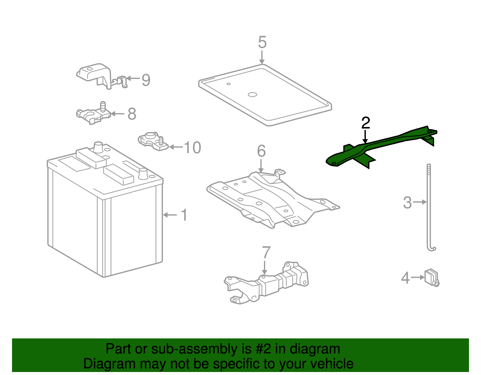 2014-2019 Toyota Corolla Battery Hold Down Frame 74404-02380 | OEM ...