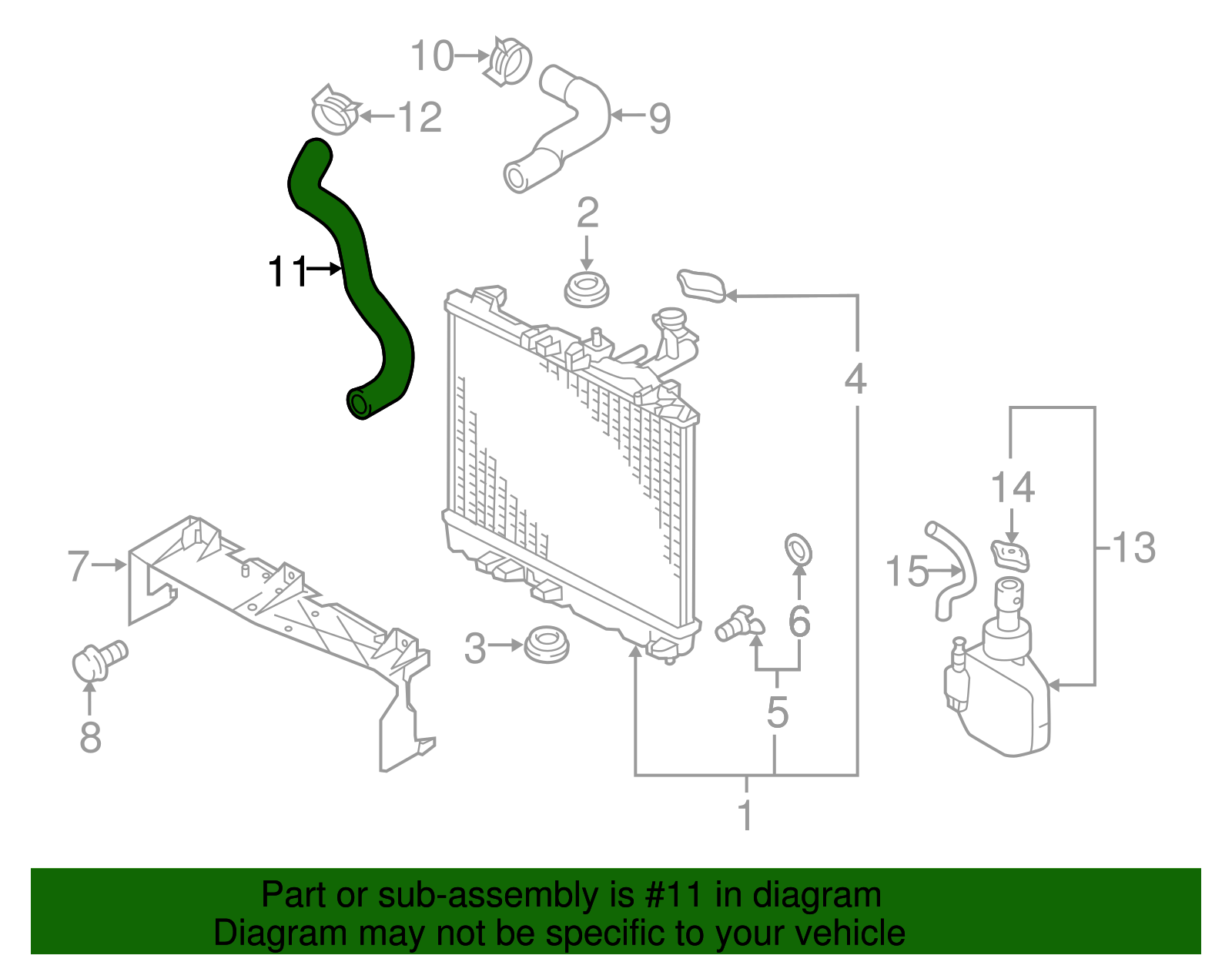 2014-2024 Mitsubishi Hose, Radiator, Lower 21503W210P | Mitsubishi ...