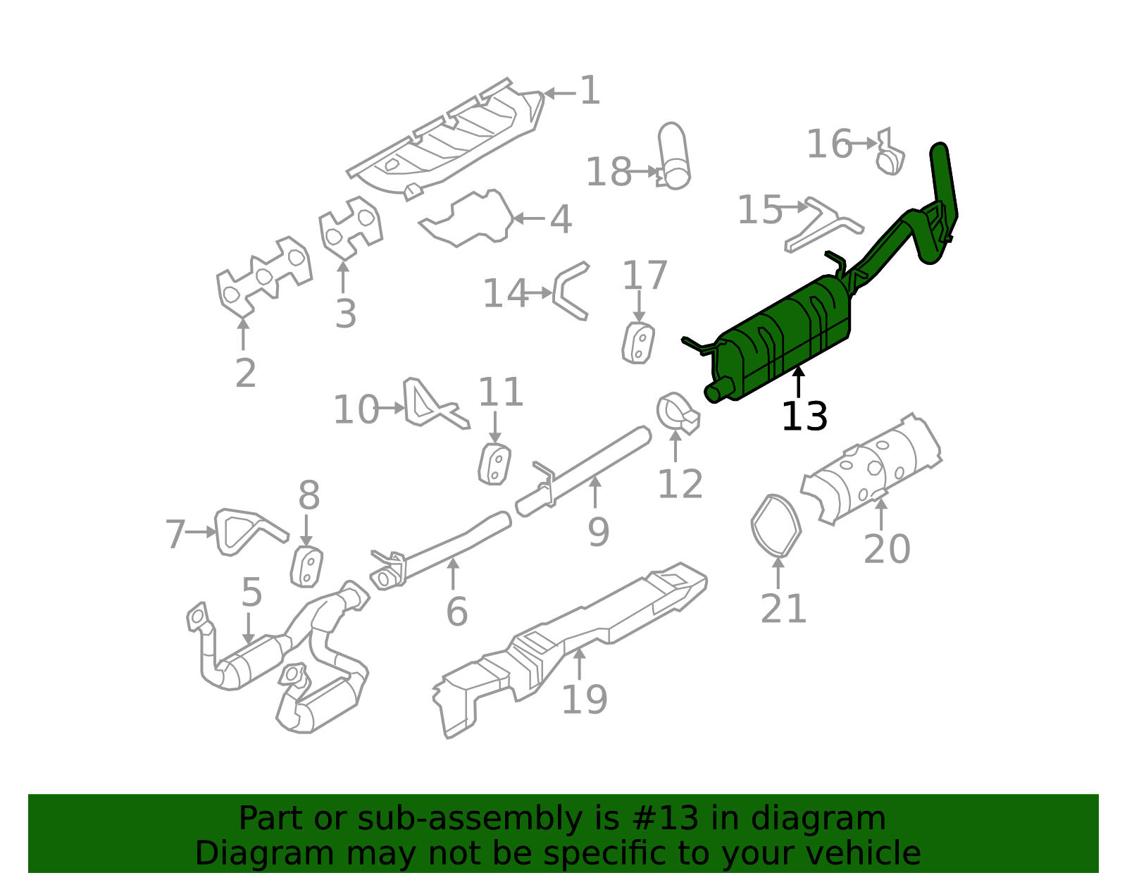 Muffler And Pipe Assembly Rear BC3Z-5230-B | Ford OEM Parts Online