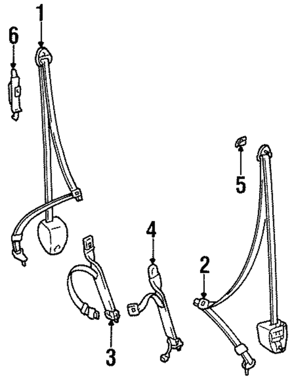 1995-1998 Toyota T100 1995-1998 Toyota T100 - Belt Assembly, Front Seat ...