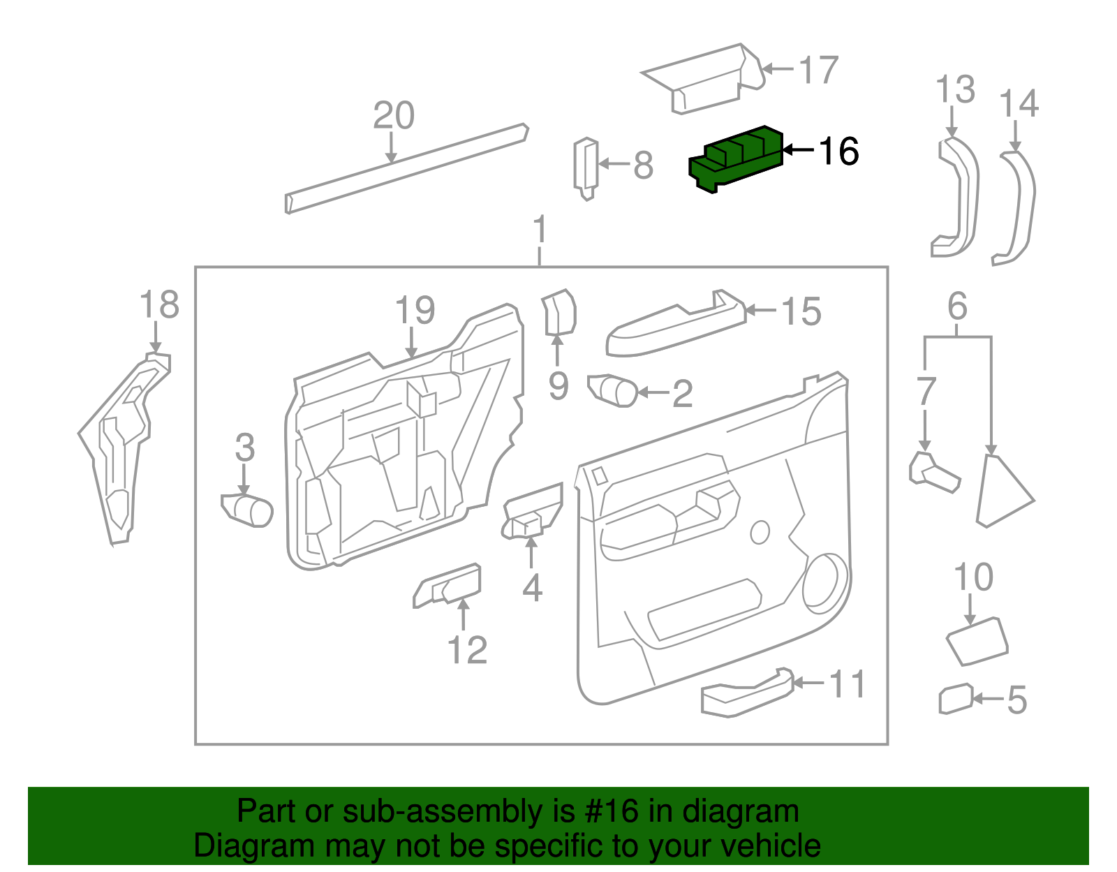 2007-2021 GM Window Switch - Driver's Side (LH) 20945132 | TascaParts.com