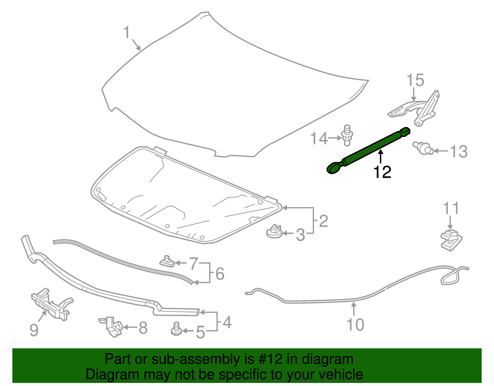 74195-TY2-A02 - 2014-2020 Acura RLX - Dumper Assembly, L Hood Opener ...
