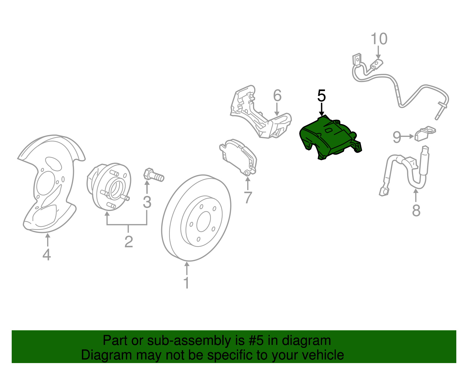 2010-2020 GM Front Passenger Side Disc Brake Caliper Assembly 13279639 ...