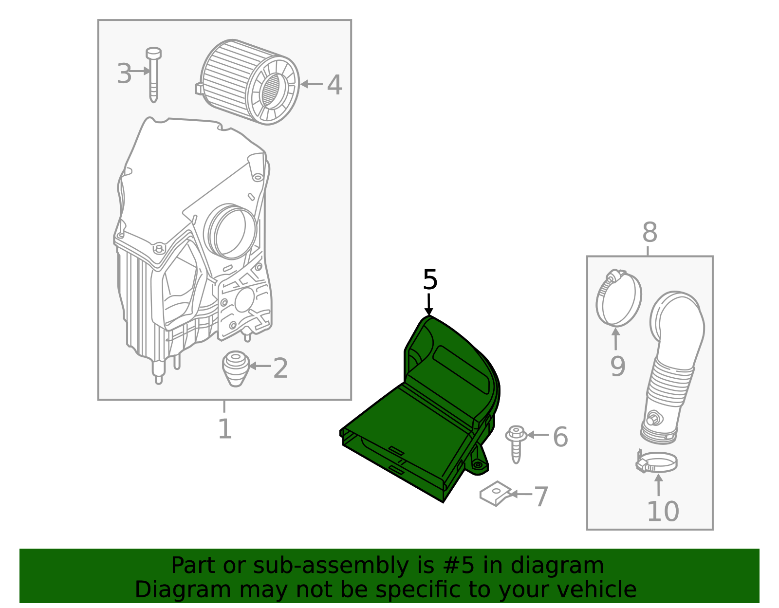 80A-129-618-B - Genuine Audi Intake Duct 80A129618B OEM Q5 SQ5 ...