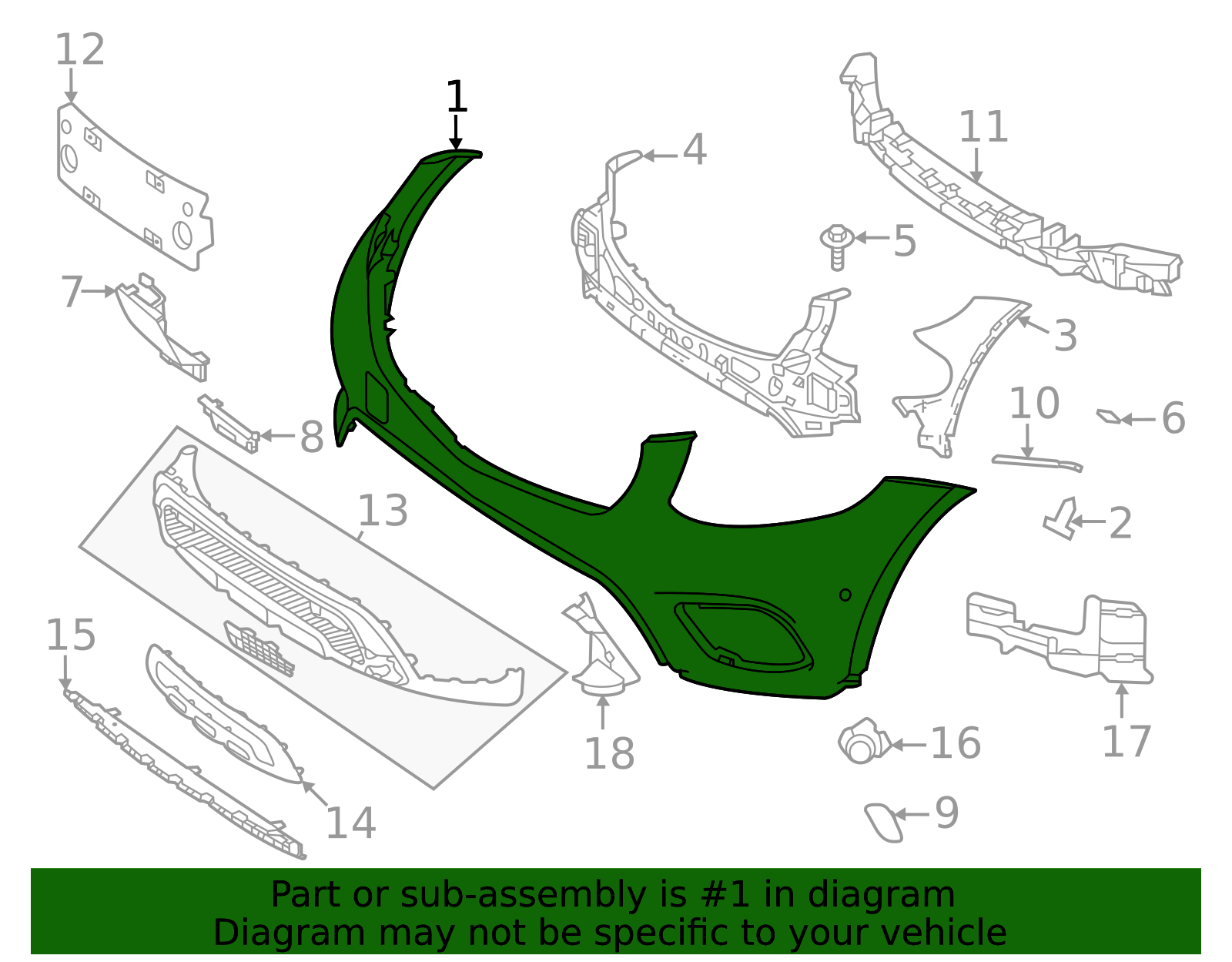 Genuine OEM Bumper Cover | 253-885-80-02-9999 | Fits Select 2019-2022 ...