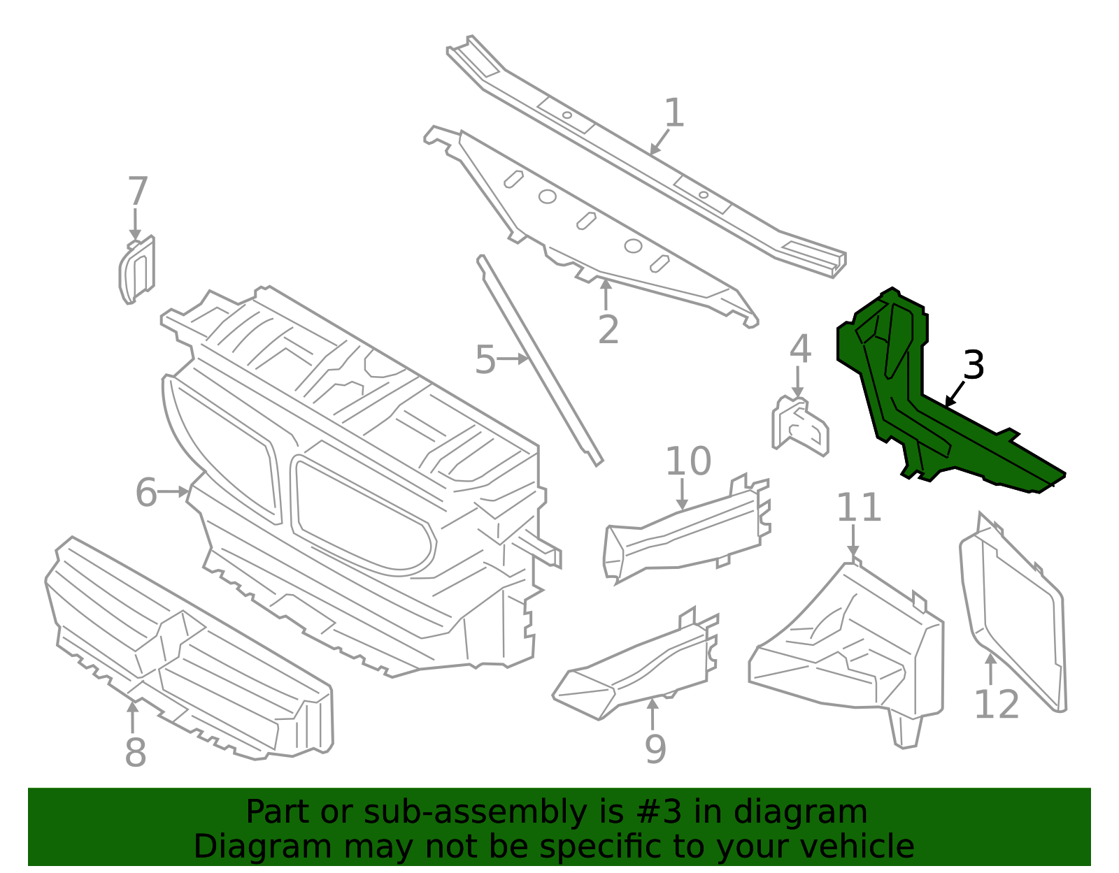 51647211520 - 2012-2019 BMW Side Panel (51-64-7-211-520) | BMW of South ...