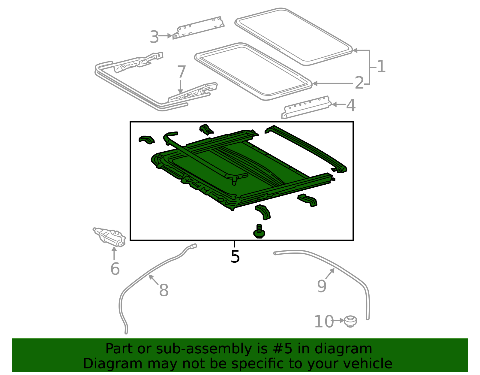 63203-AC011 - High-Quality Sunroof Frame for 2006-2012 Toyota Avalon ...