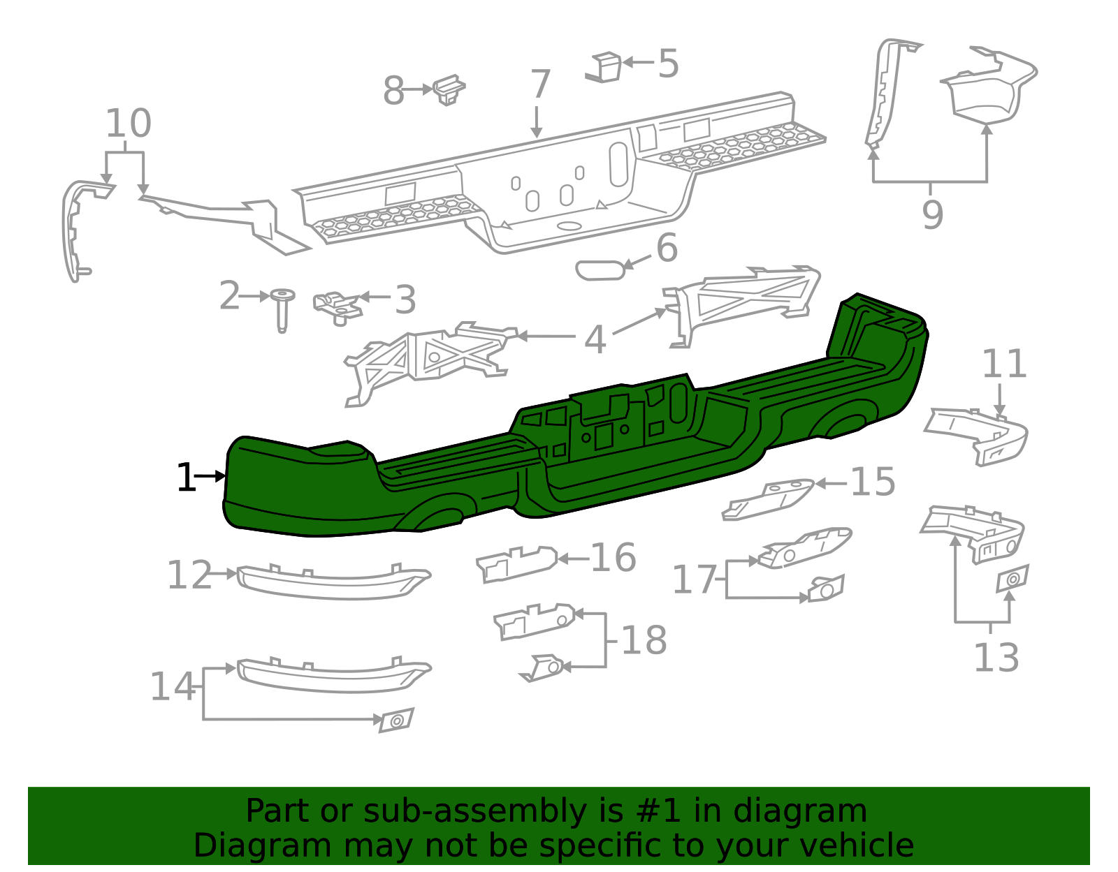 68404446AB - Step Bumper Assembly - 2019 2020 Ram 1500 | Mopar Parts Canada