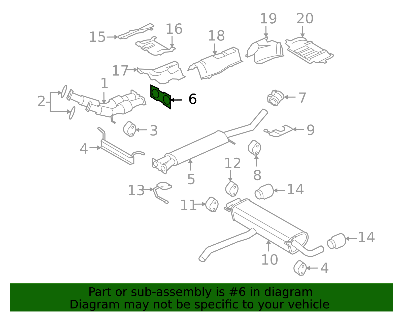 2008-2012 Land Rover LR2 Intermediate Pipe Gasket LR001816 | OEM Parts ...