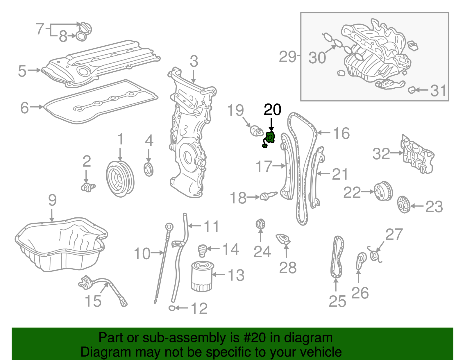 13552-0H010 - Tensioner Gasket 2002-2006 Toyota Camry | Longo Toyota Parts