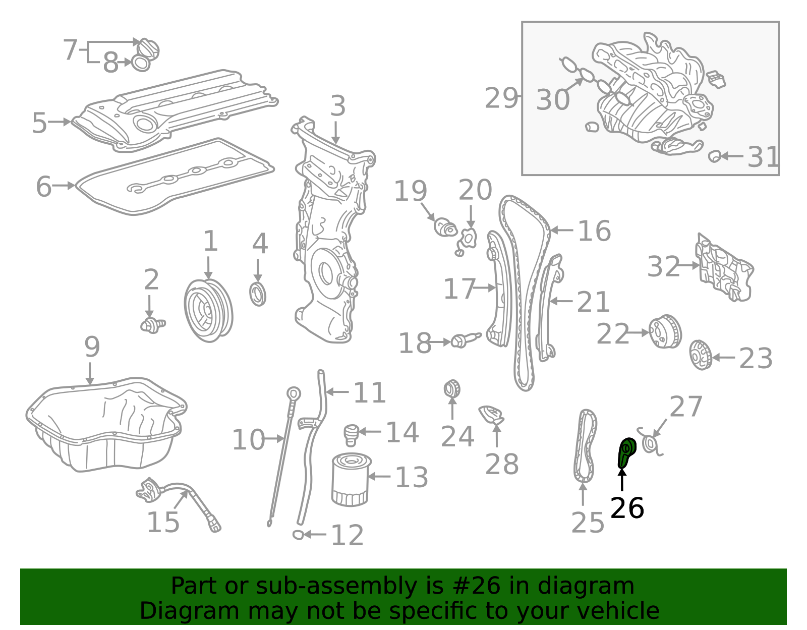 2001-2015 Toyota Engine Timing Chain Tensioner 13549-28012 | Toyota ...