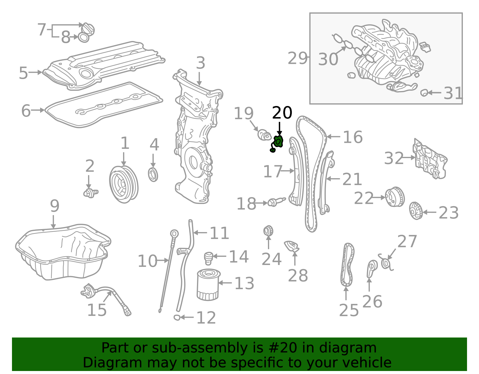 2002-2006 Toyota Camry Tensioner Gasket 13552-0H010 | Toyota Parts Center