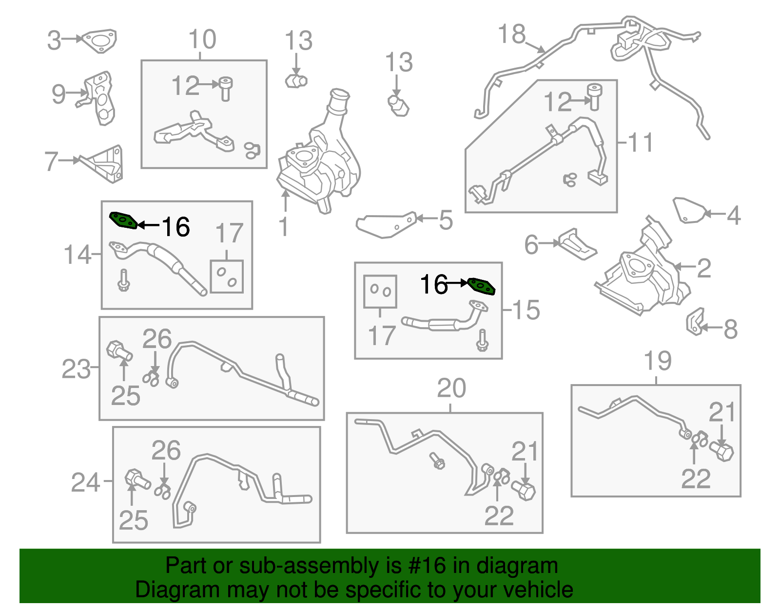 W714850-S300 - Turbocharger Oil Line Gasket 2010-2019 Ford | Ford Parts ...