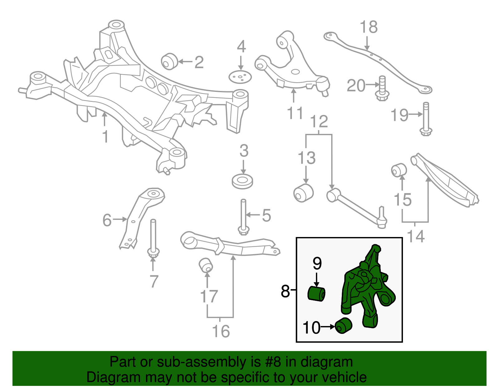 2013-2014 Subaru XV Crosstrek Knuckle 28411FJ031 | Subaru Parts Guys