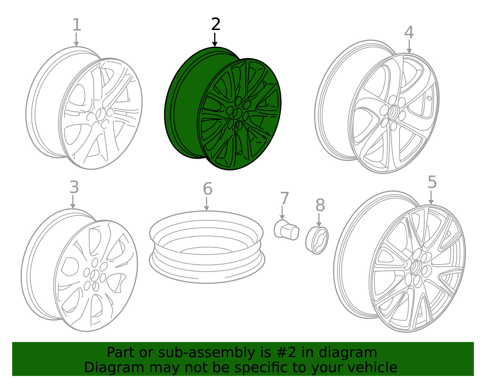 84036539 - 2019-2024 Buick Enclave - 20 Wheel, 6-Split-Spoke Midnight ...