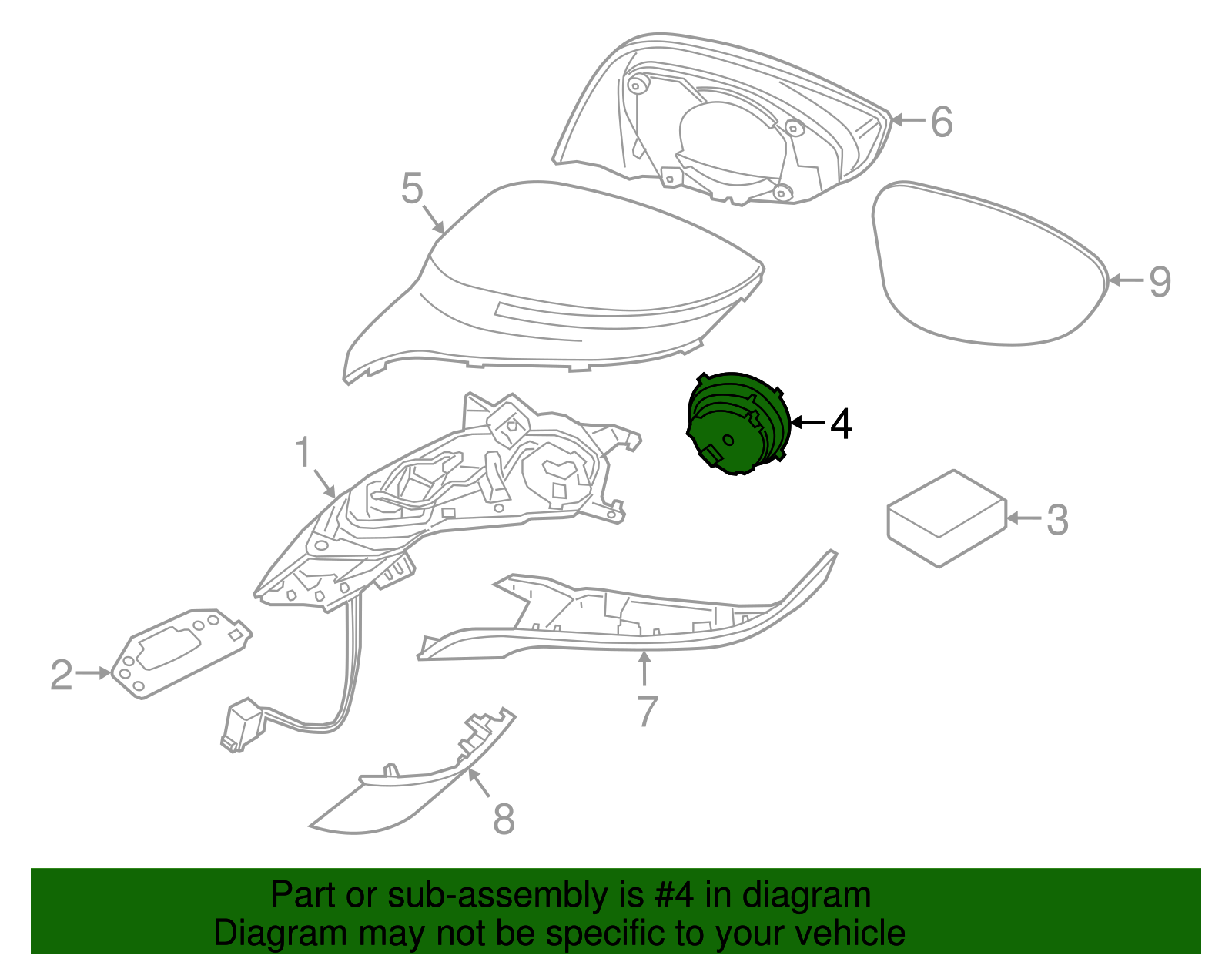Genuine BMW 67-13-7-337-844 | Mirror Motor | FREE Shipping on Most ...
