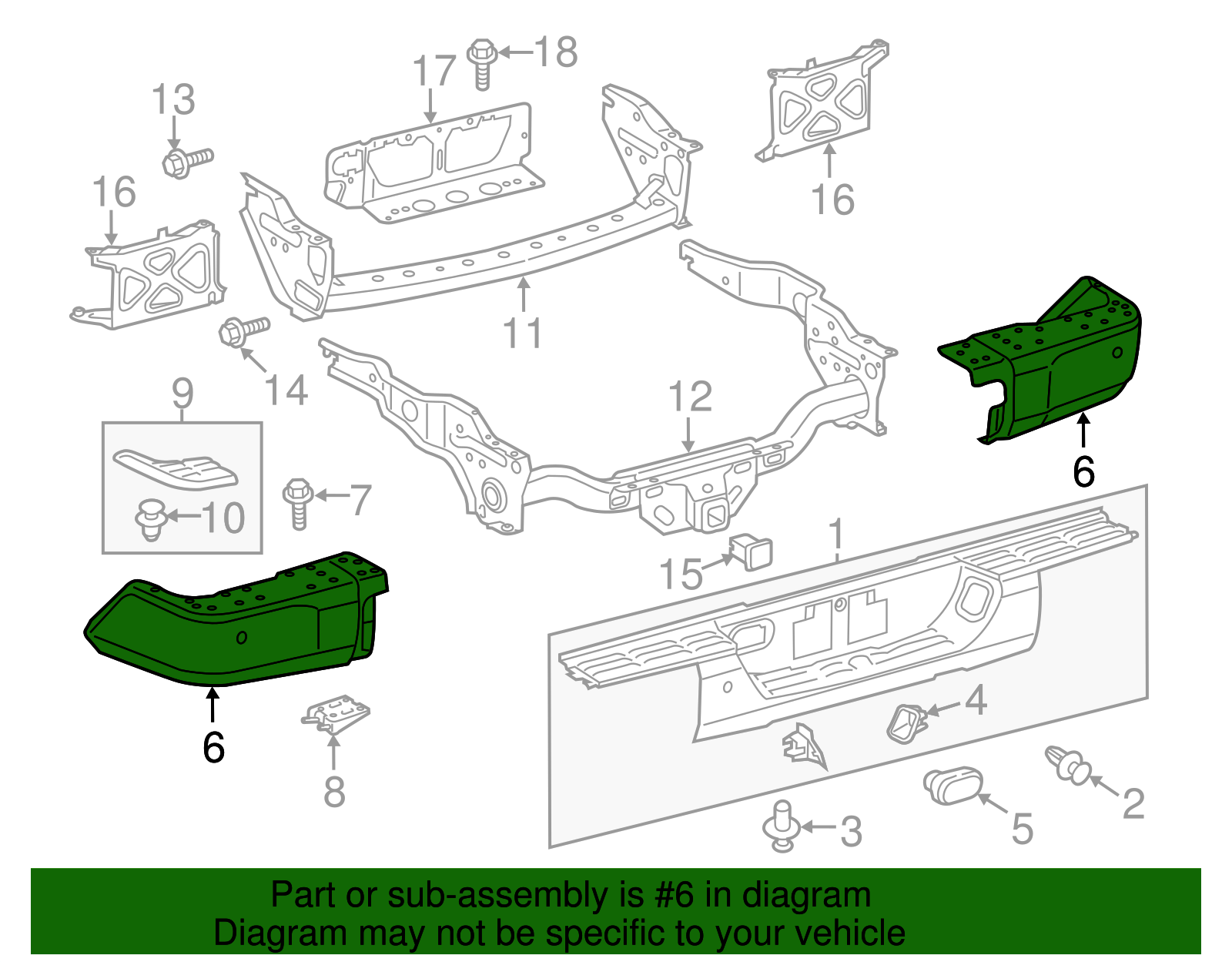 Genuine Toyota Bumper Corner Cover (Right, Rear) part# 52151-0C100 for ...