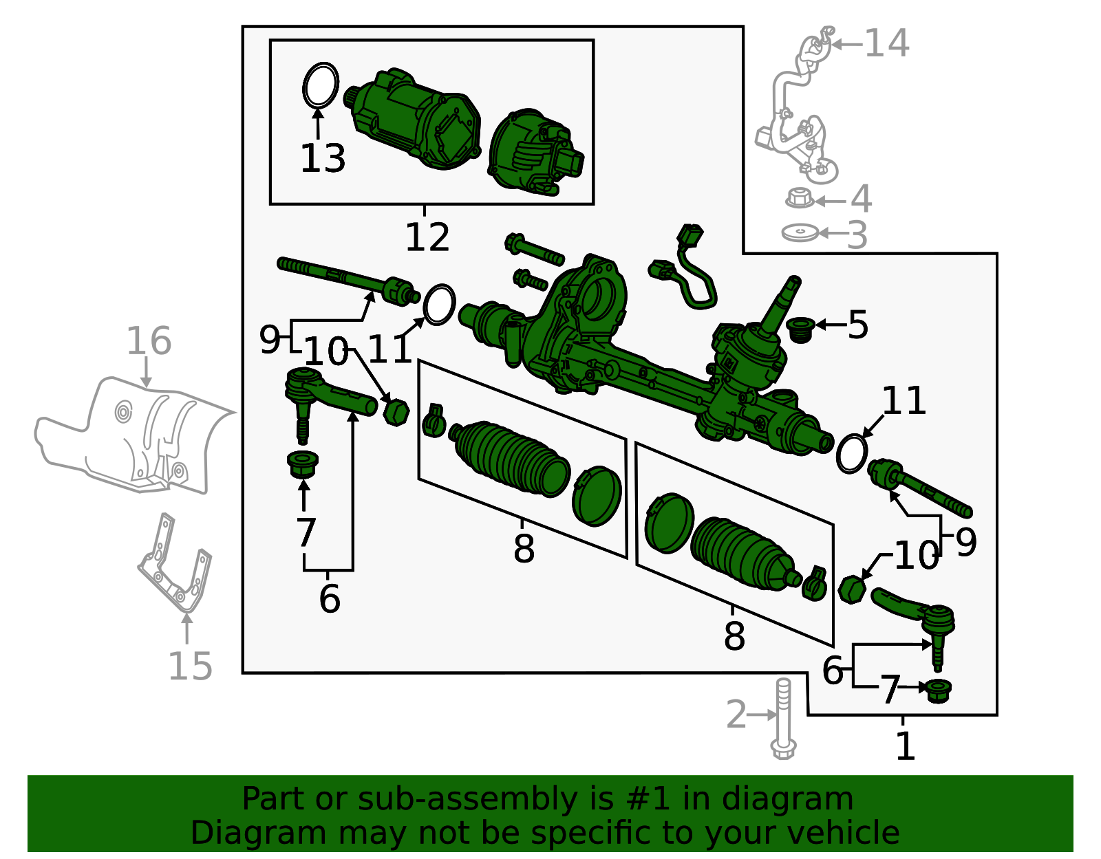 2012-2017 GM Electric Belt Drive Rack and Pinion Steering Gear Assembly ...