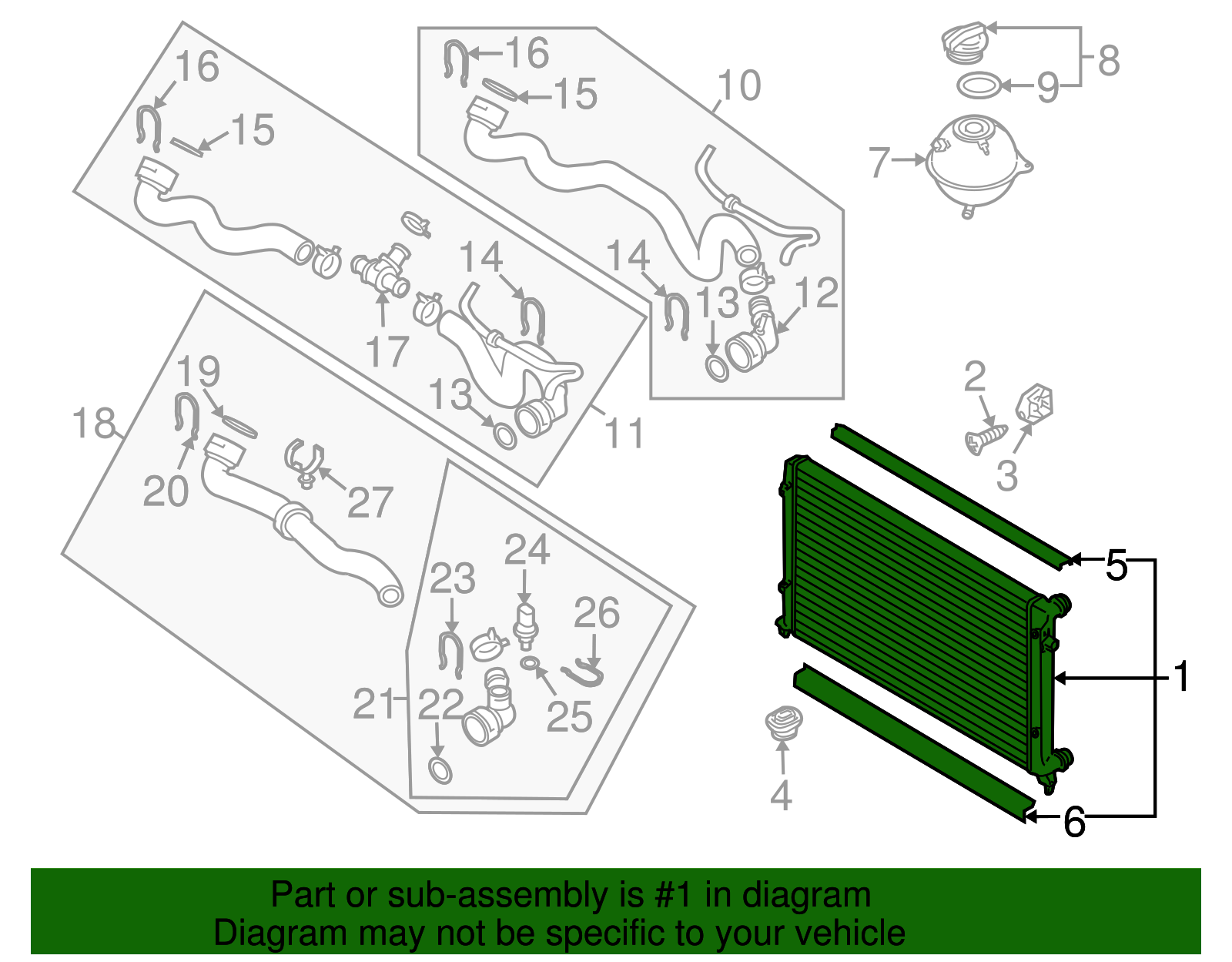 5K0-121-251-AA - Radiator Assembly 2008-2015 Audi | Audi OEM Parts Guy