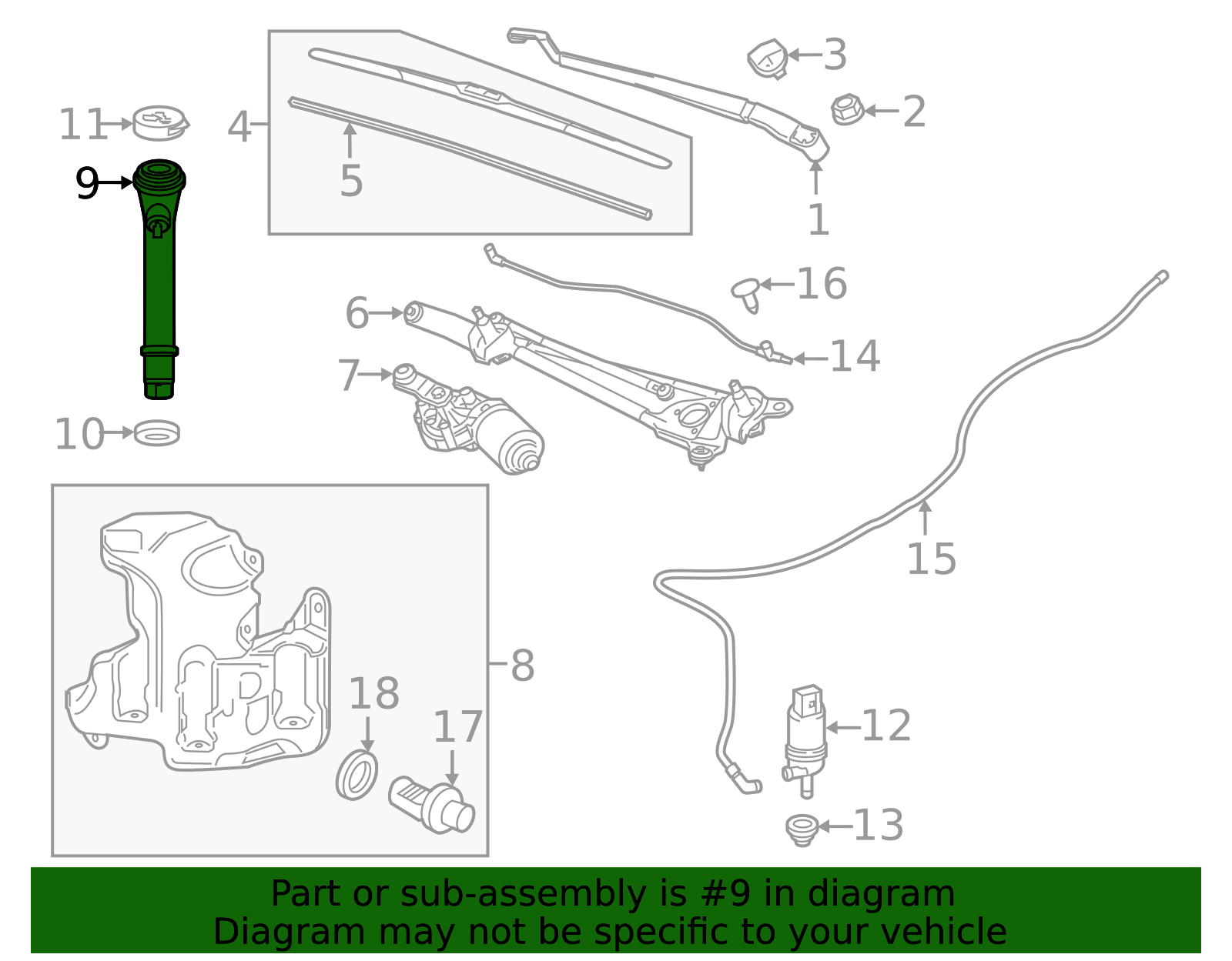 2016-2025 GM Windshield Washer Fluid Reservoir Filler Tube 22994321 GM ...