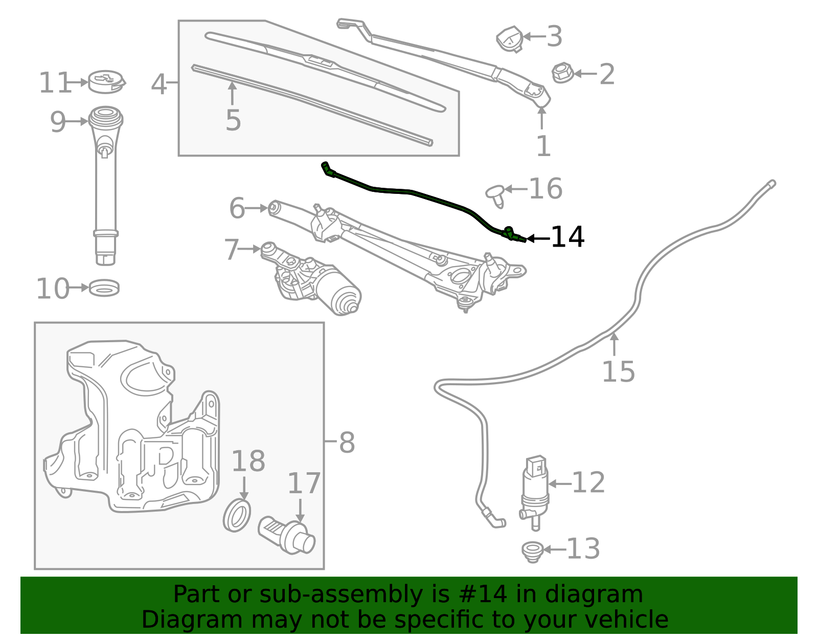 2016-2025 Chevrolet Malibu Windshield Washer Nozzle Hose 84112876 GM ...