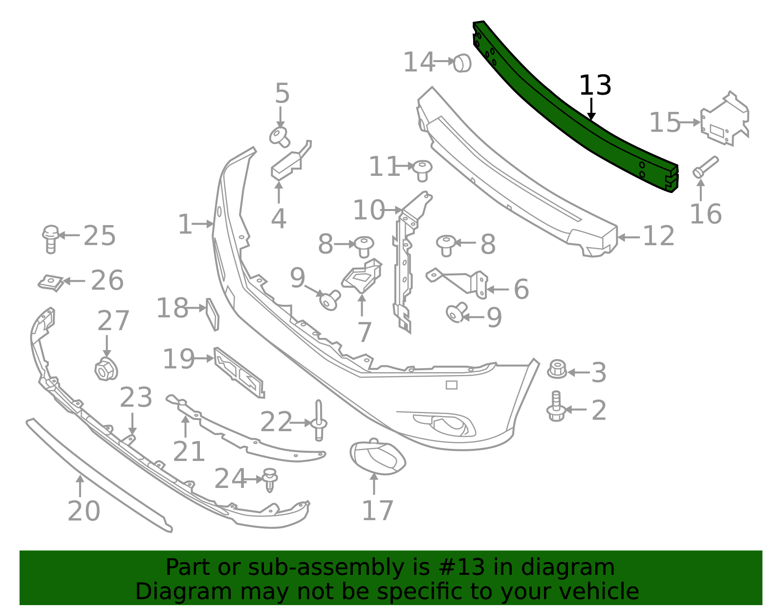 62030-9NC0A - Impact Bar 2013-2020 Nissan Pathfinder | Sullivan ...