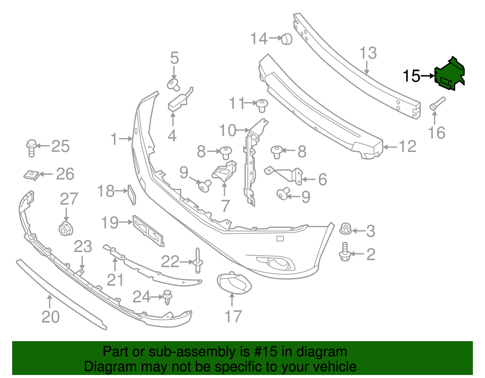 2013-2020 Nissan Pathfinder Bumper Bracket 62211-3JA0A | Scott Evans ...