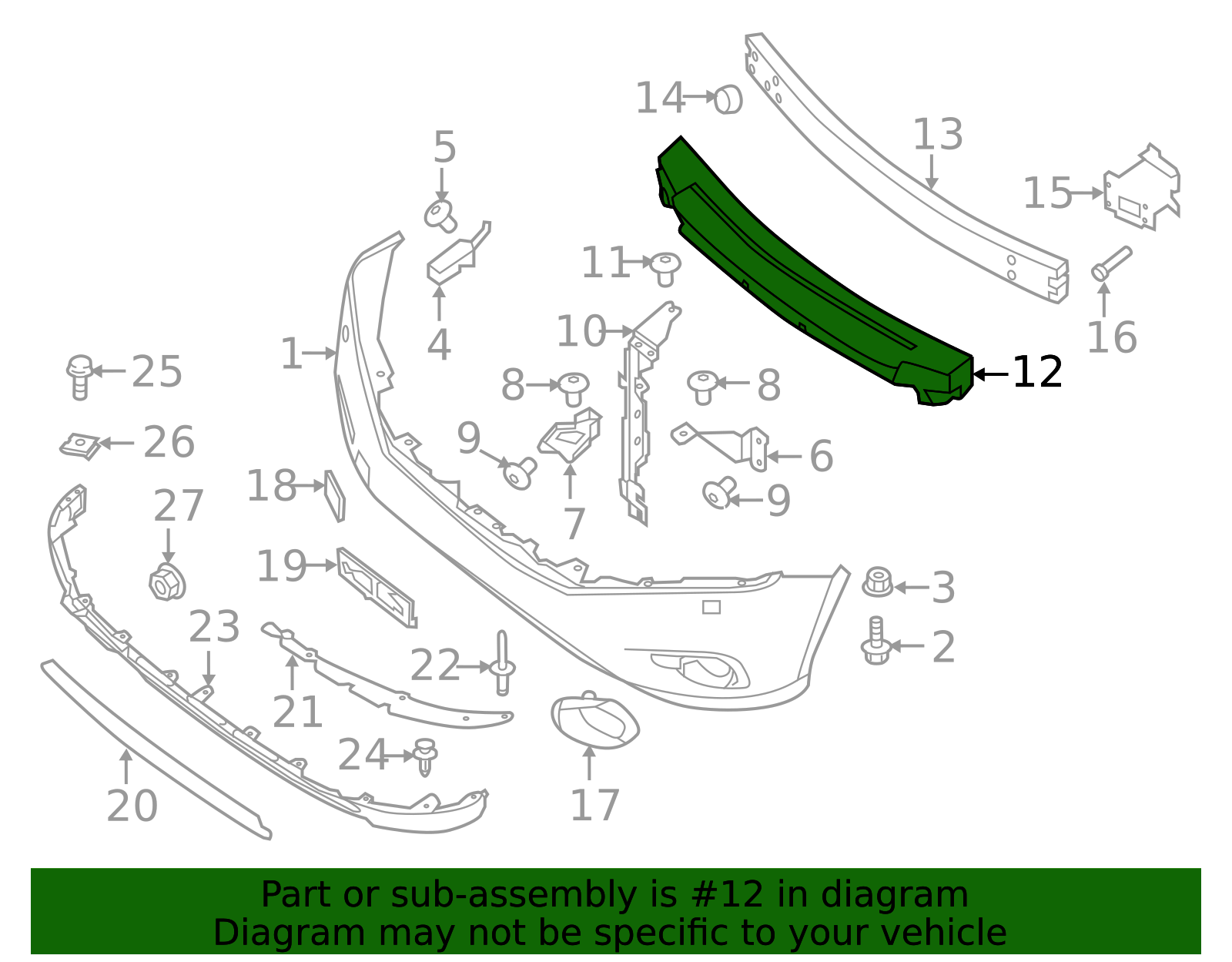 Bumper Impact Absorber 62090-3KA1A | Nissan Parts Plus