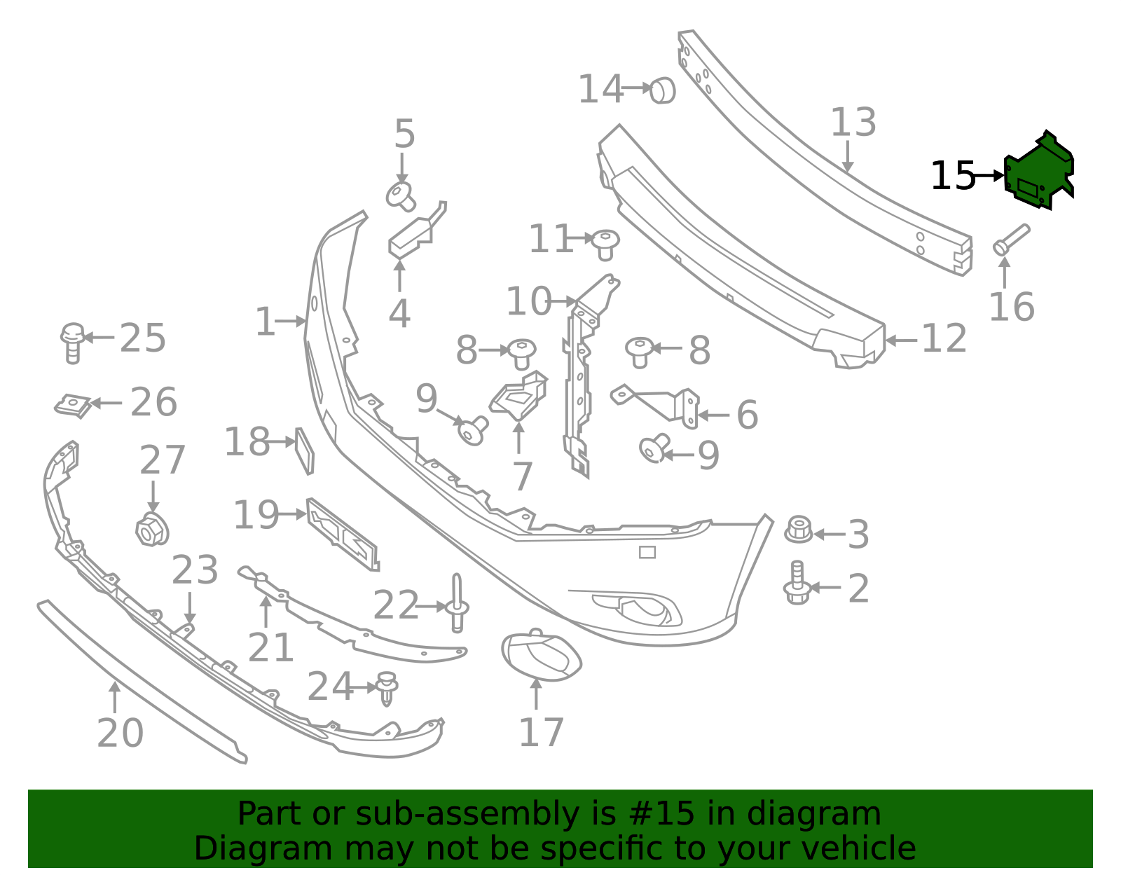 2013-2020 Nissan Pathfinder Bumper Bracket - Driver's Side (LH) 62211 ...